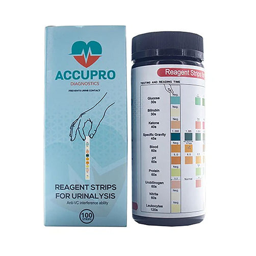 Accupro Urine Analysis Test Strips 100 Units - Med365