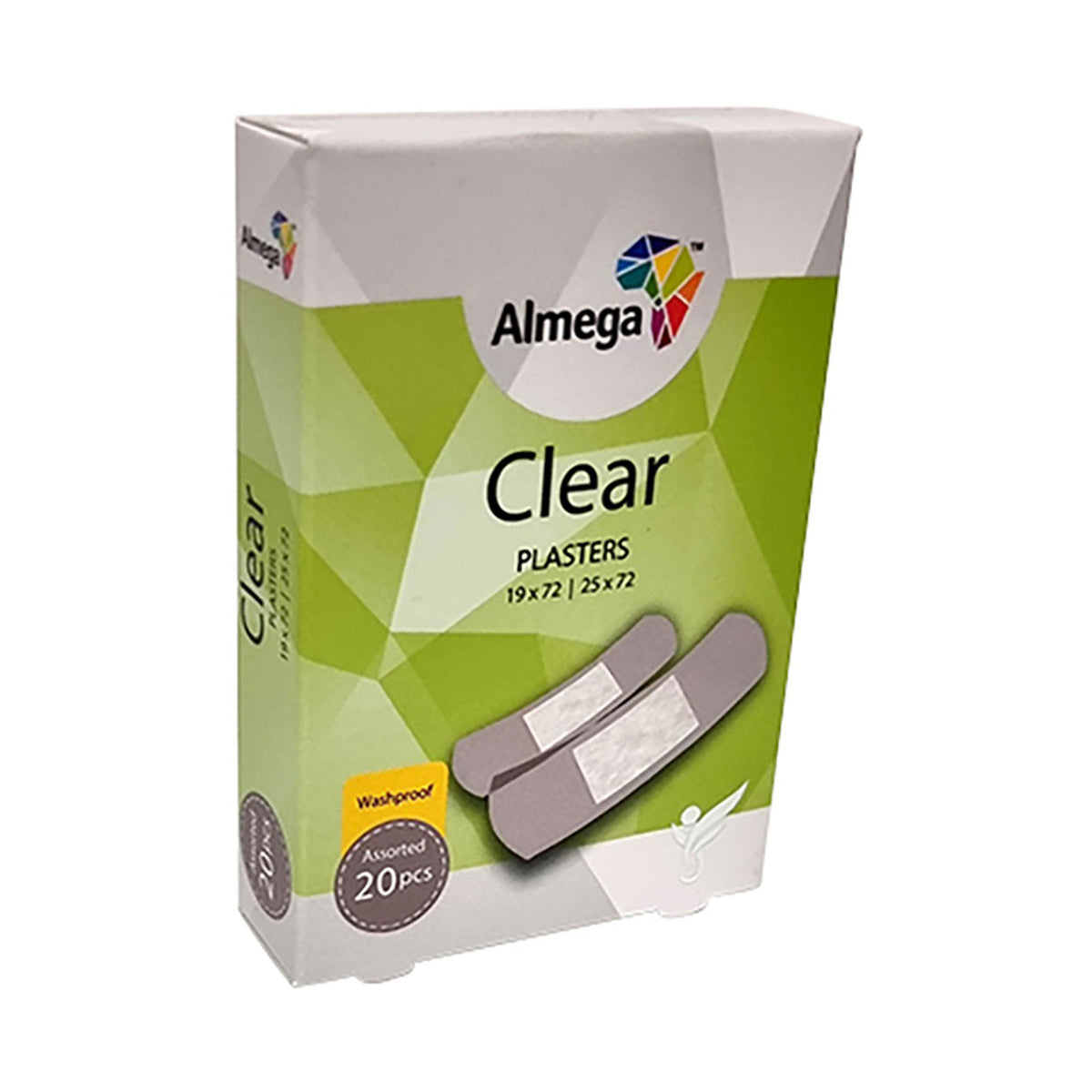 Almega Plasters Assorted Clear 20 Pack - Med365