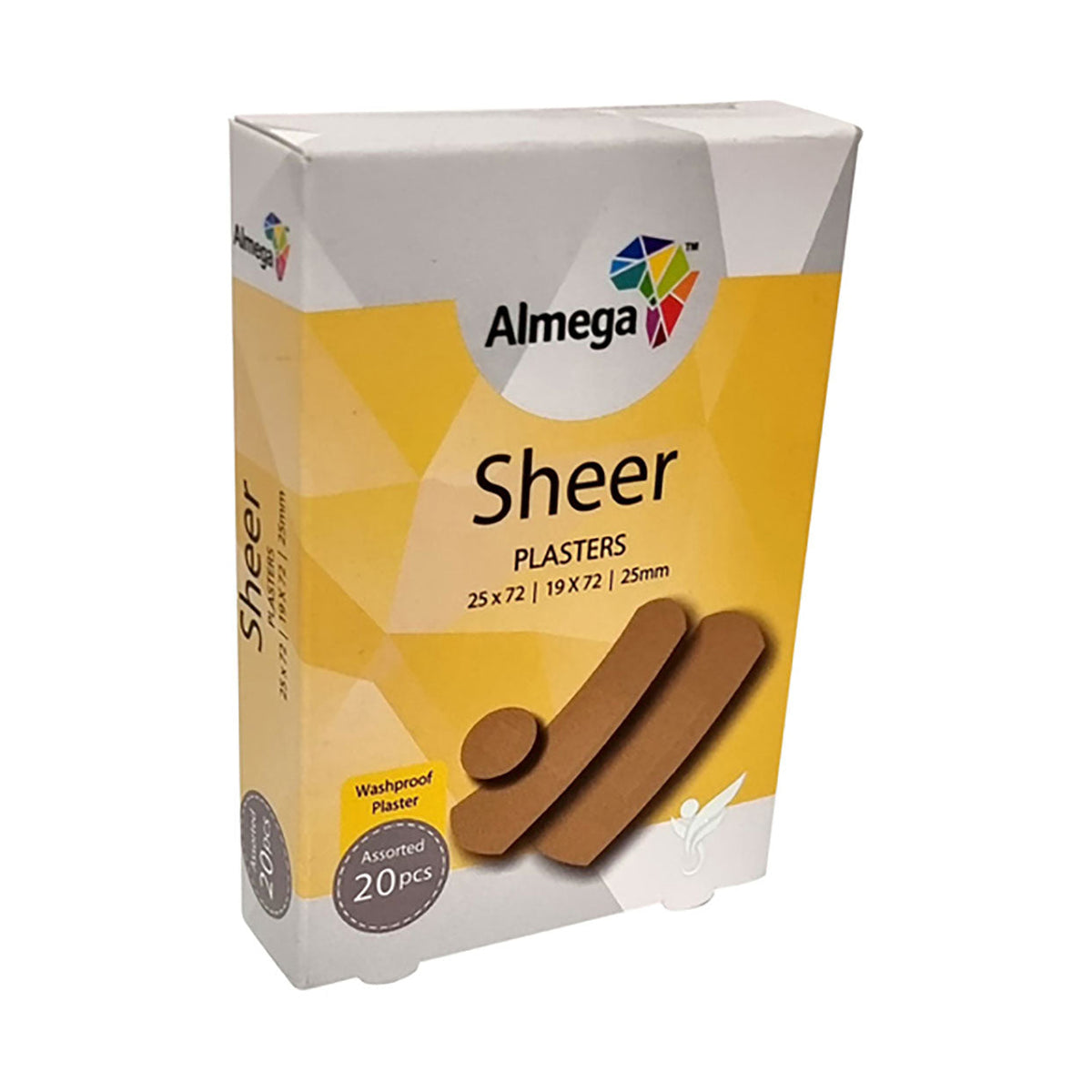 Almega Plasters Assorted Sheer 20 Pack - Med365