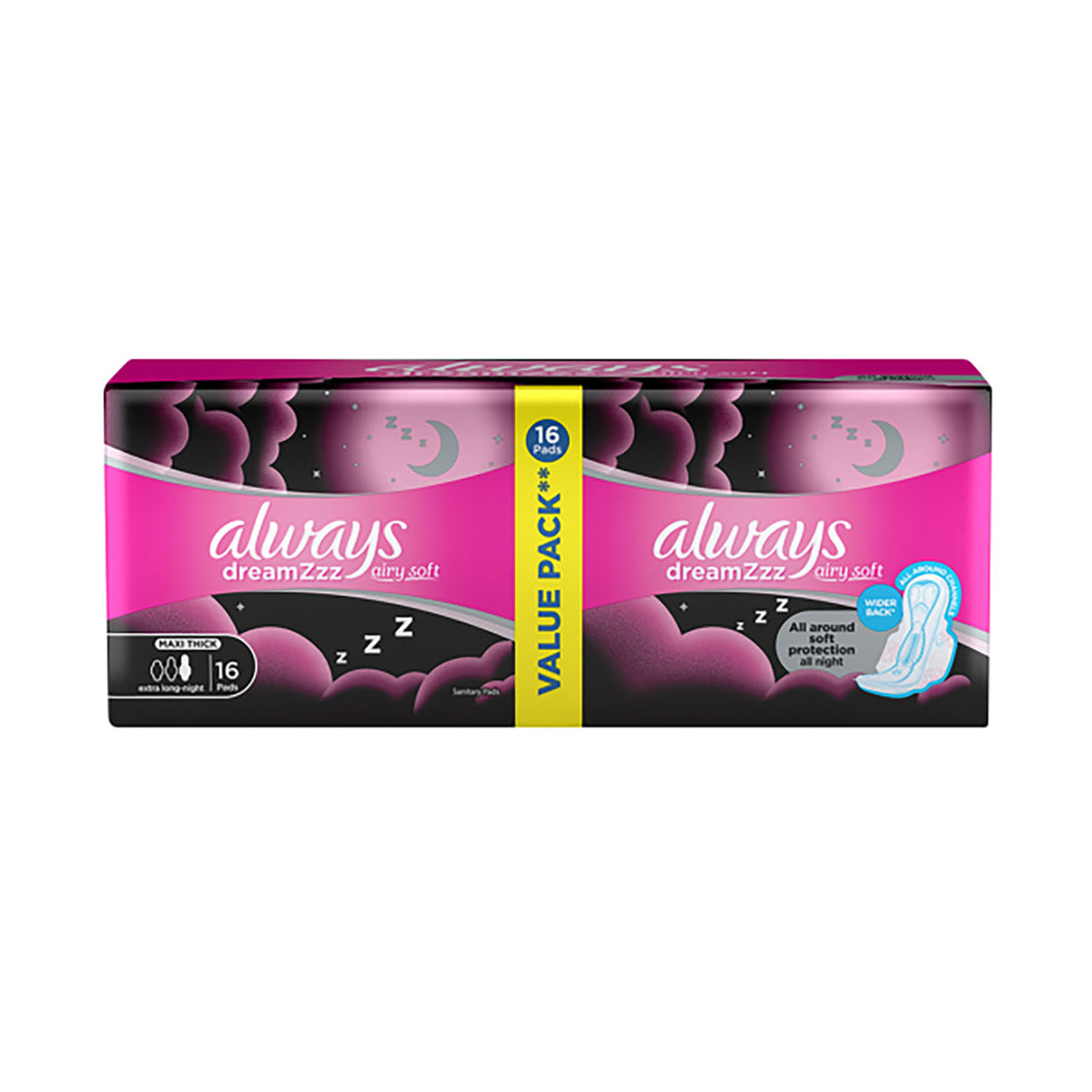 Always DreamZzz Cotton Soft Maxi Extra Long 16 Pads - Med365