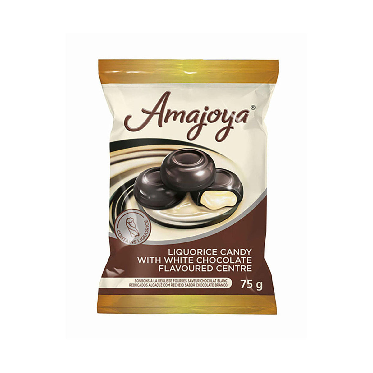 Amajoya Liquorice White Chocolate 75g - Med365