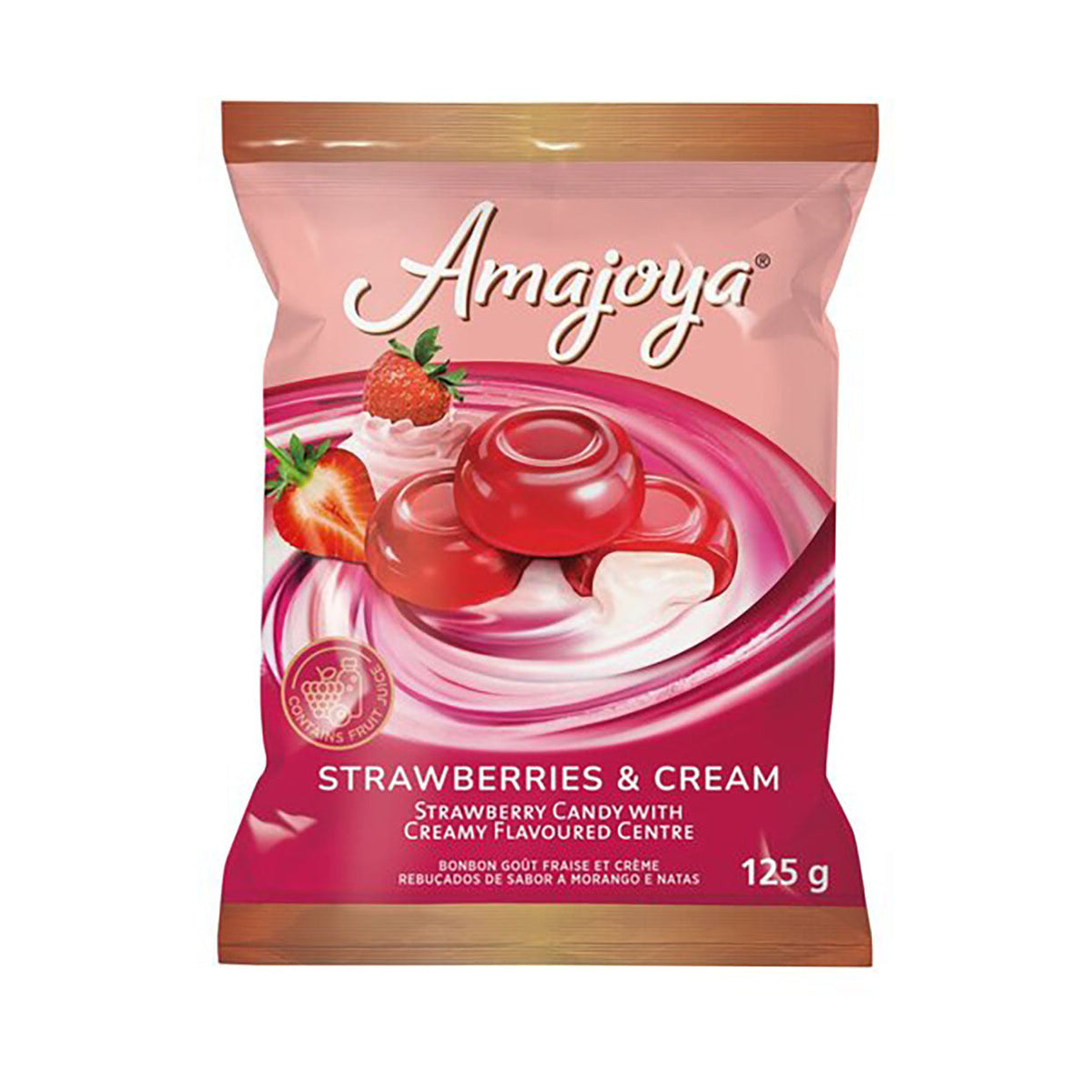 Amajoya Strawberries & Cream Candy 125g - Med365