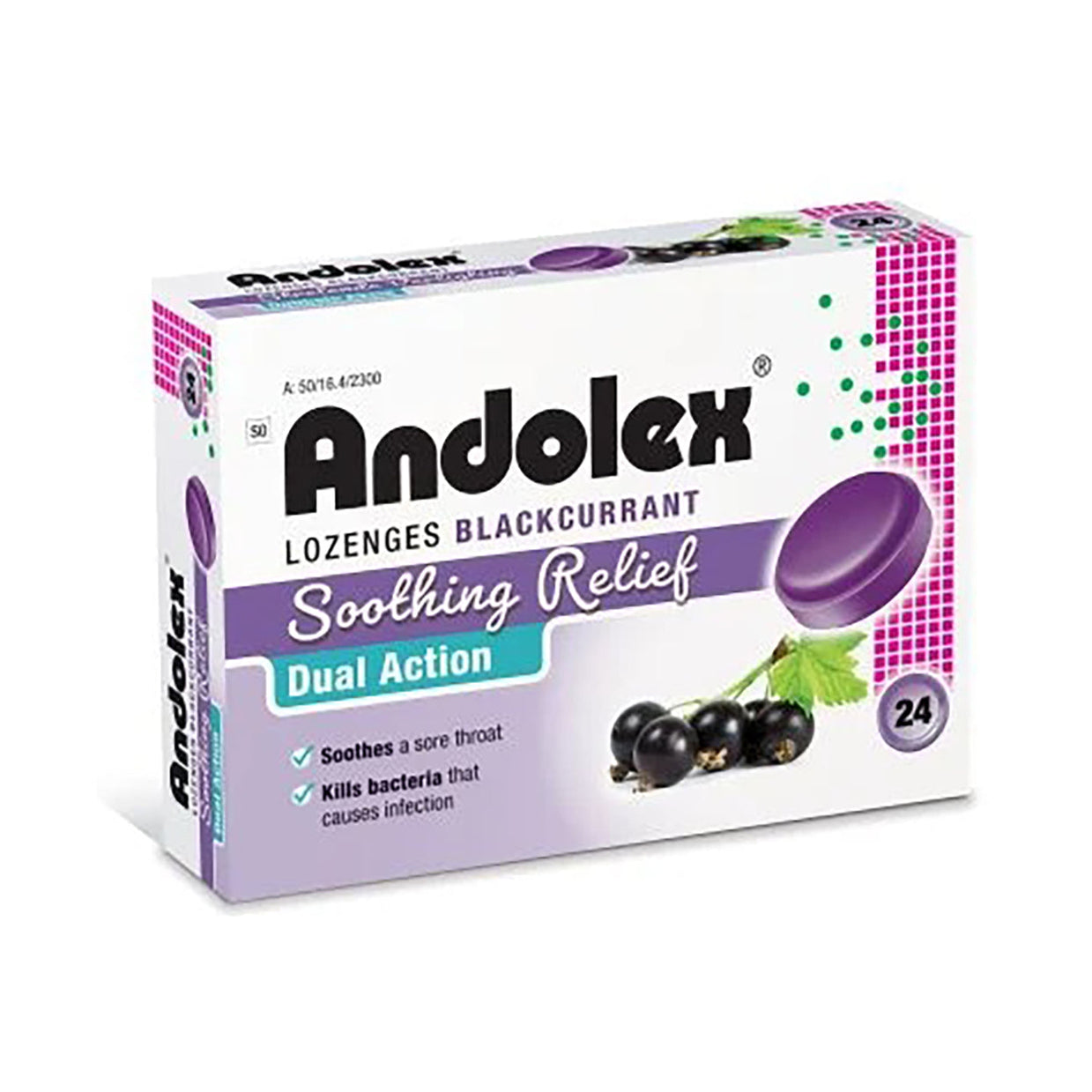 Andolex Lozenges Blackcurant 24 Lozenges - Med365