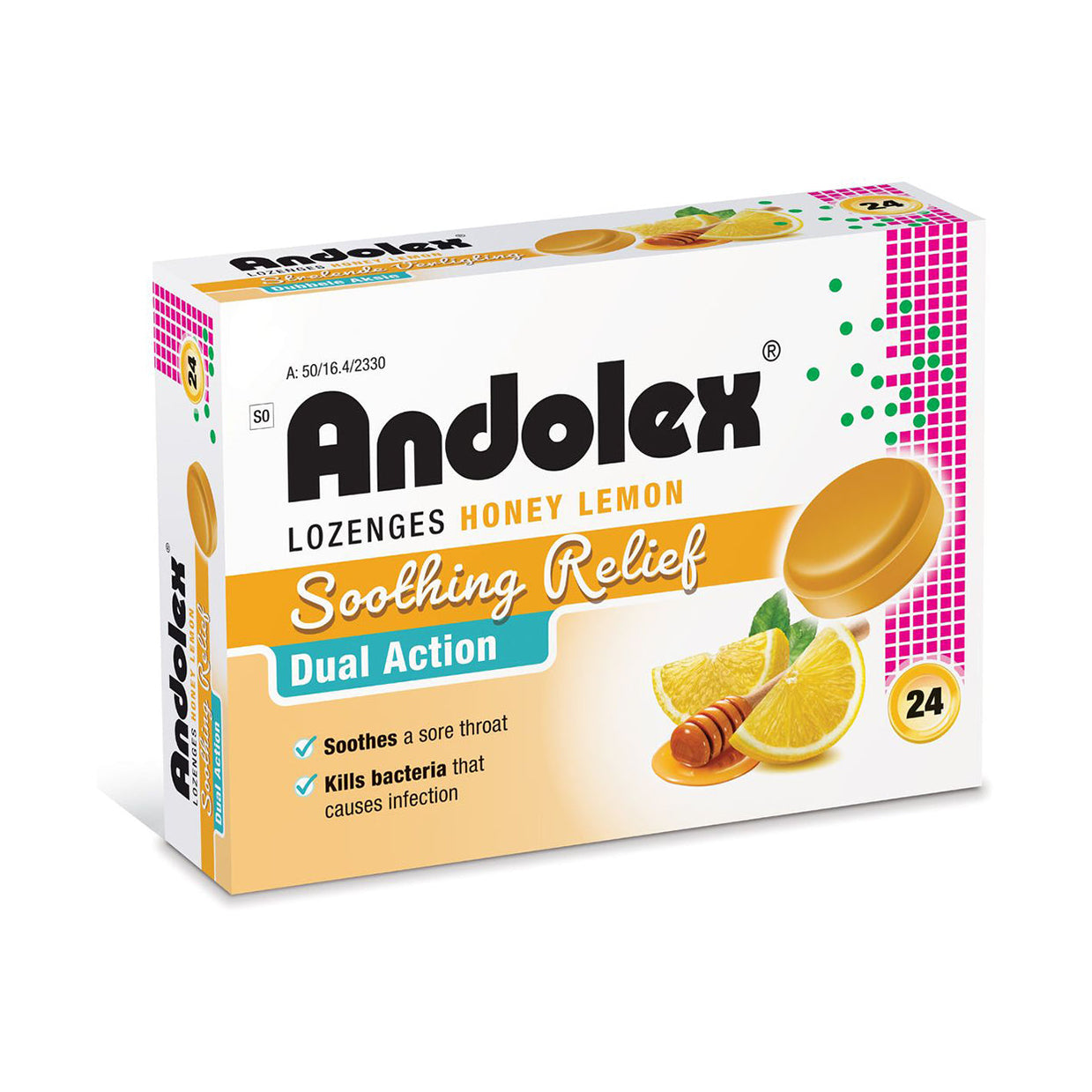 Andolex Lozenges Honey Lemon 24 Lozenges - Med365