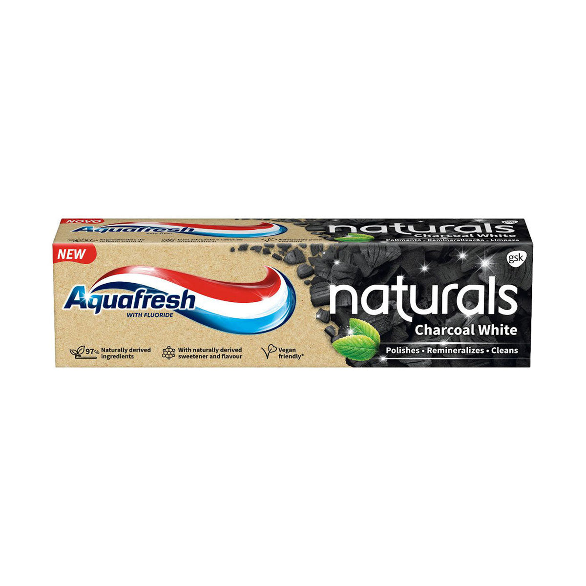 Aquafresh Naturals Toothpaste Charcoal White 75ml - Med365