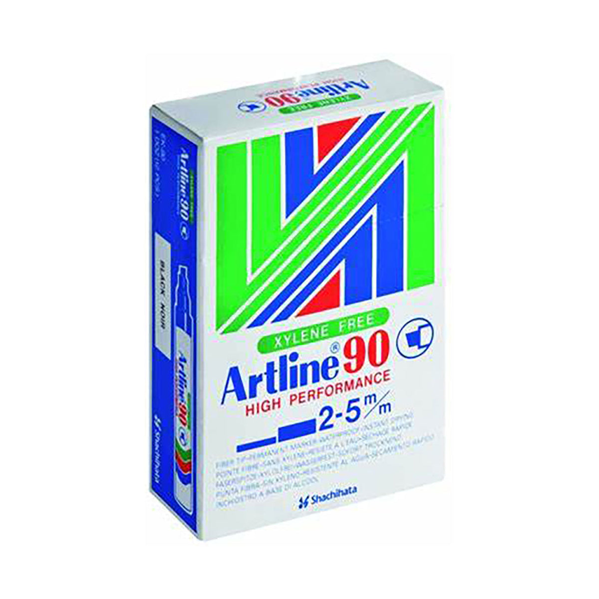 Artline Marker Ek90 Chisel Black 12 Pack - Med365