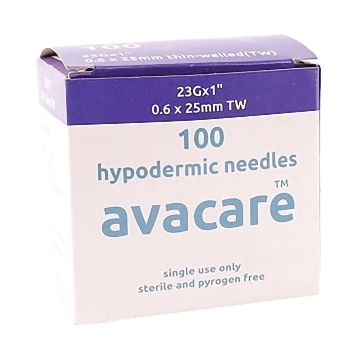 Avacare Needle 23g x 25mm Blue 100 Pack - Med365