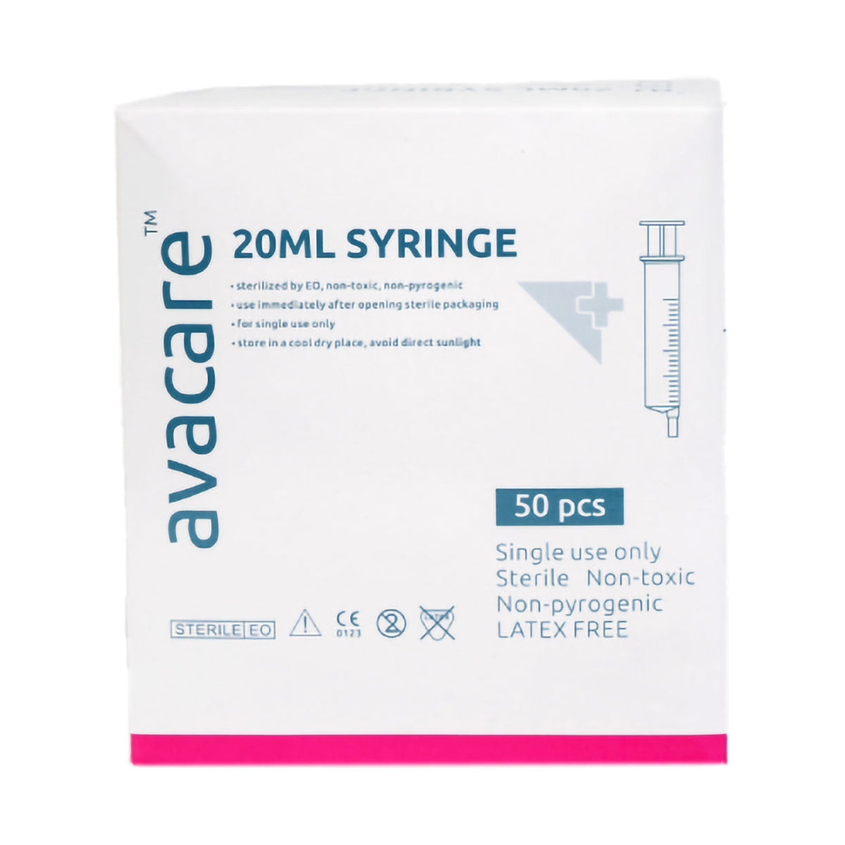 Avacare Syringe 20ml Luer Slip 50 Pack - Med365