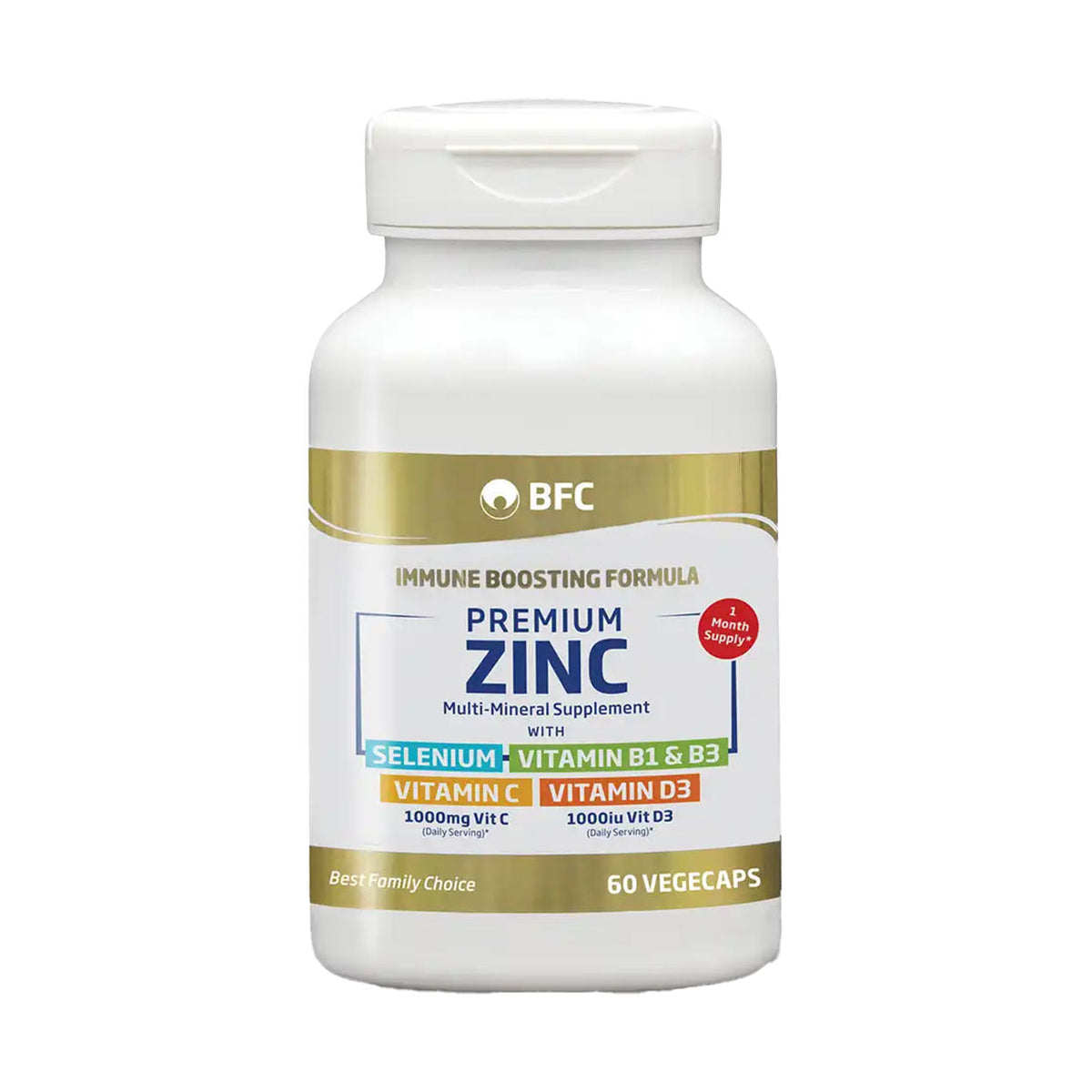 BFC Premium Zinc Gold Multi-Mineral Supplement Adult 60 Capsules - Med365