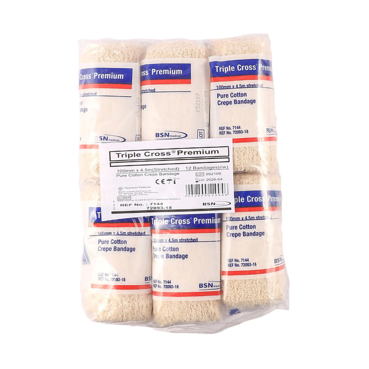 BSN Crepe 100mm x 4.5m Triple Cross 12 Pack - Med365