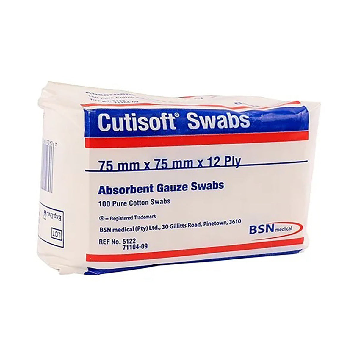 BSN Medical Cutisoft Swabs Gauze 75mm x 75mm 12 Ply N S 100 Pack - Med365