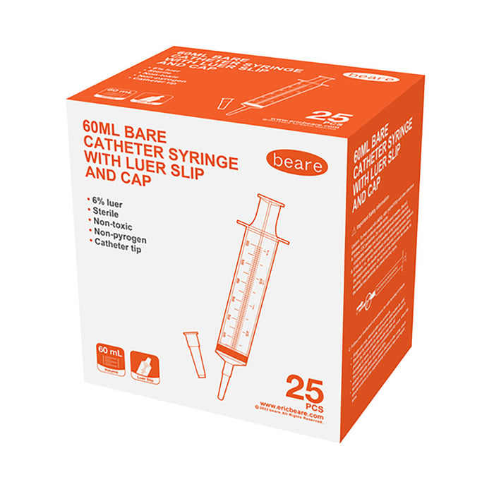 Beare Catheter Syringe Luer Slip 60ml 25 Pack - Med365