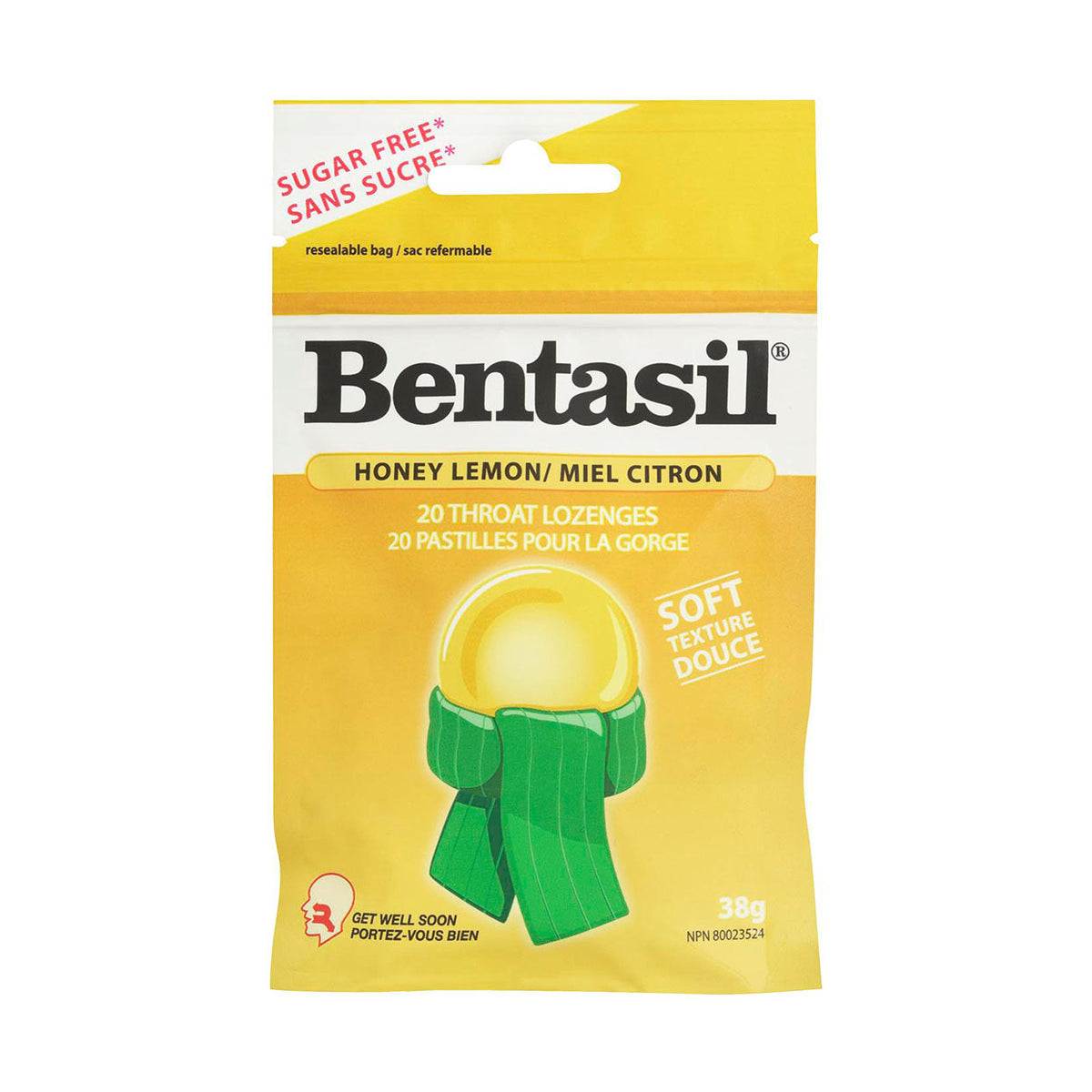 Bentasil Sugar Free Honey & Lemon Soft Throat Gums 20 Throat Lozenges ...