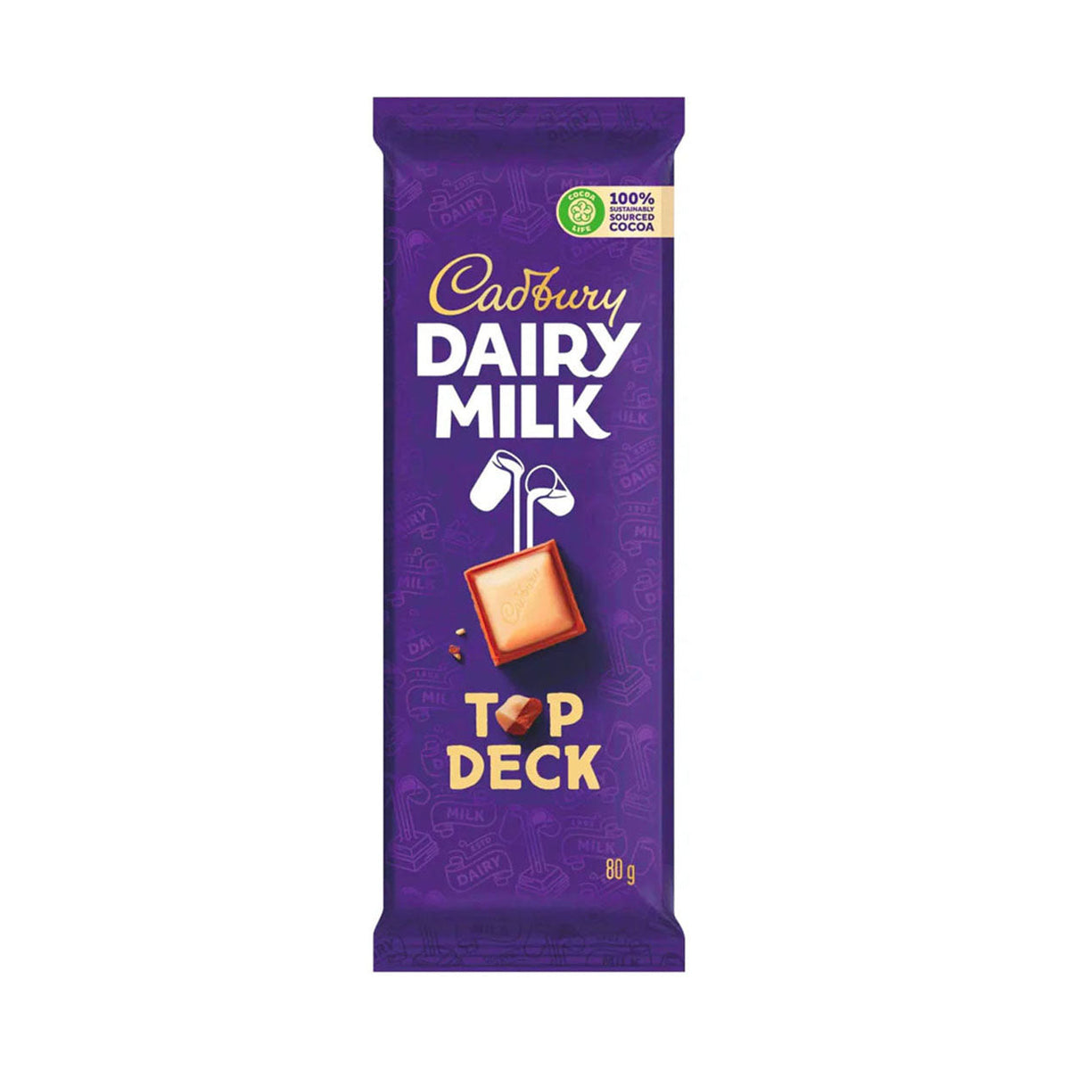 Cadbury Dairy Milk Top Deck 80g x 12 Bars - Med365