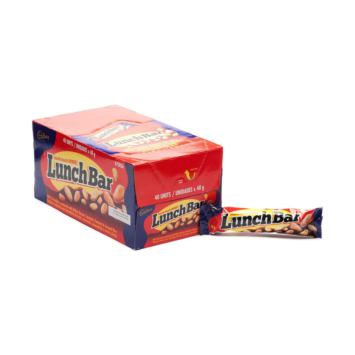 Cadbury Lunch Bar Original Chocolate 48g x 40 Bars - Med365