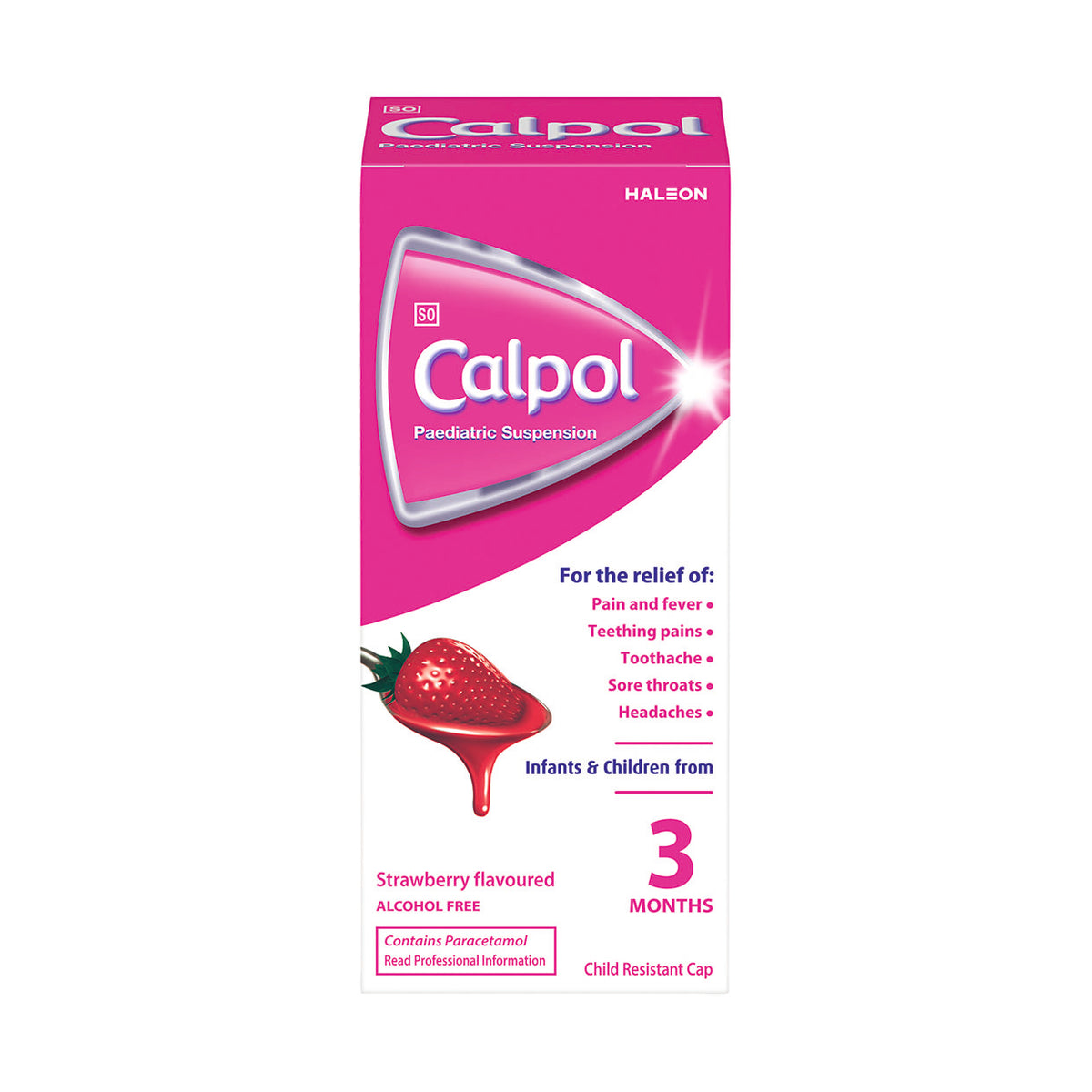 Calpol Paediatric Suspension Strawberry Syrup 100ml - Med365