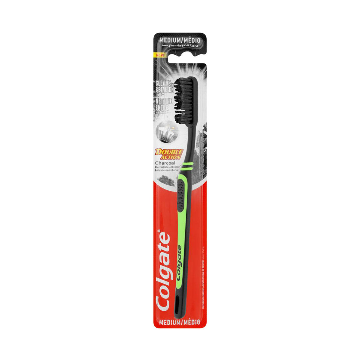 Colgate Toothbrush Double Action Charcoal Medium - Med365