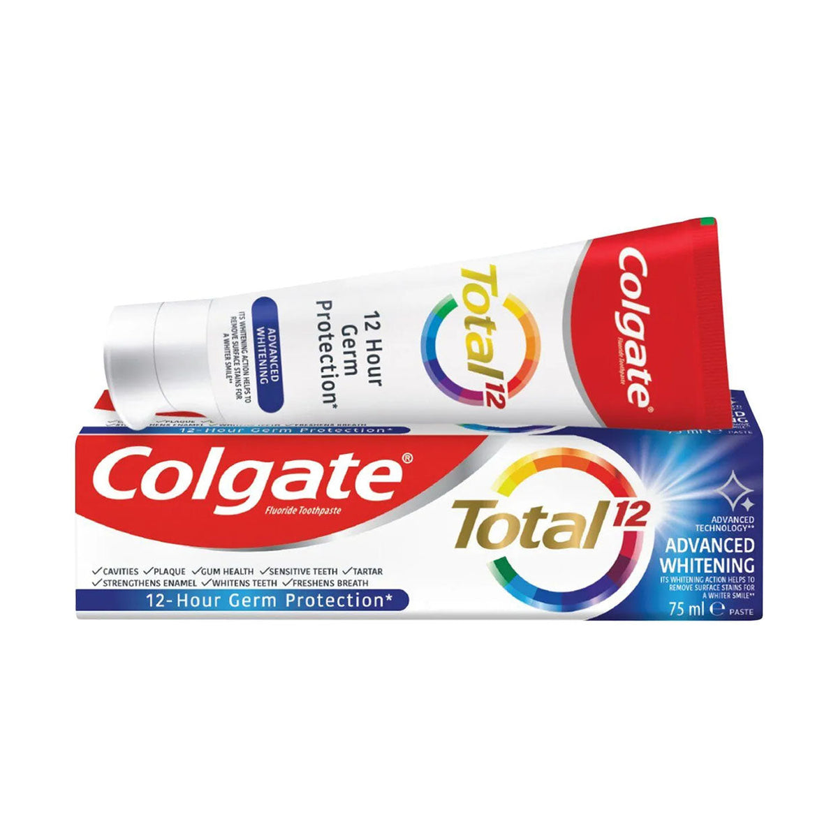 Colgate Total 12 Fluoride Toothpaste Advanced Whitening 75ml - Med365
