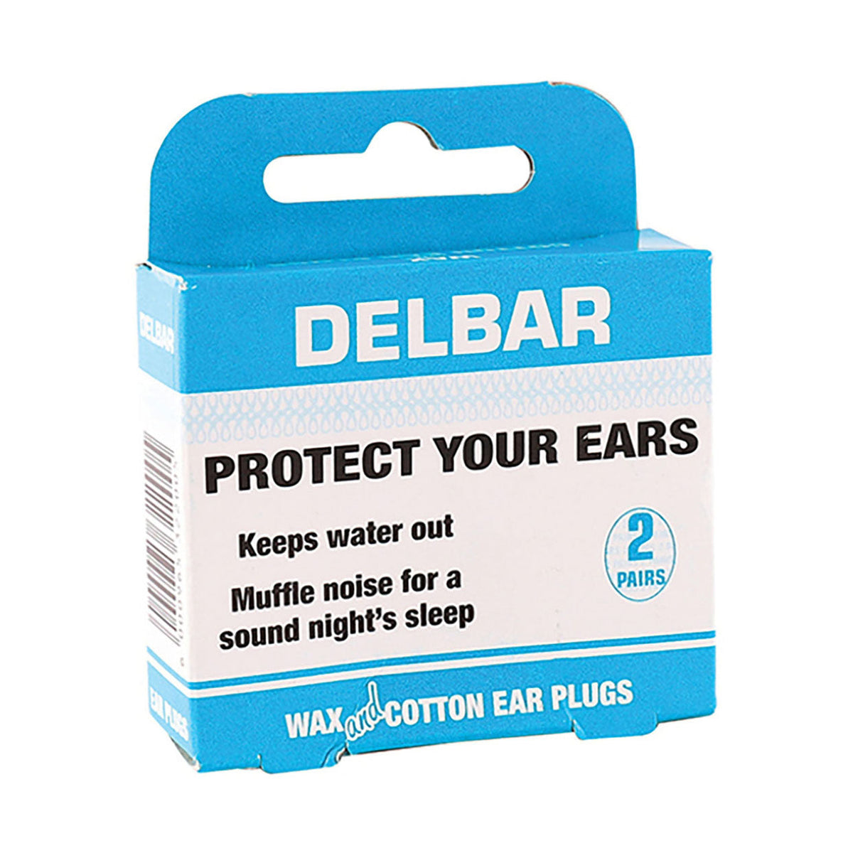 Delbar Wax & Cotton Ear Plugs 2 Pairs - Med365