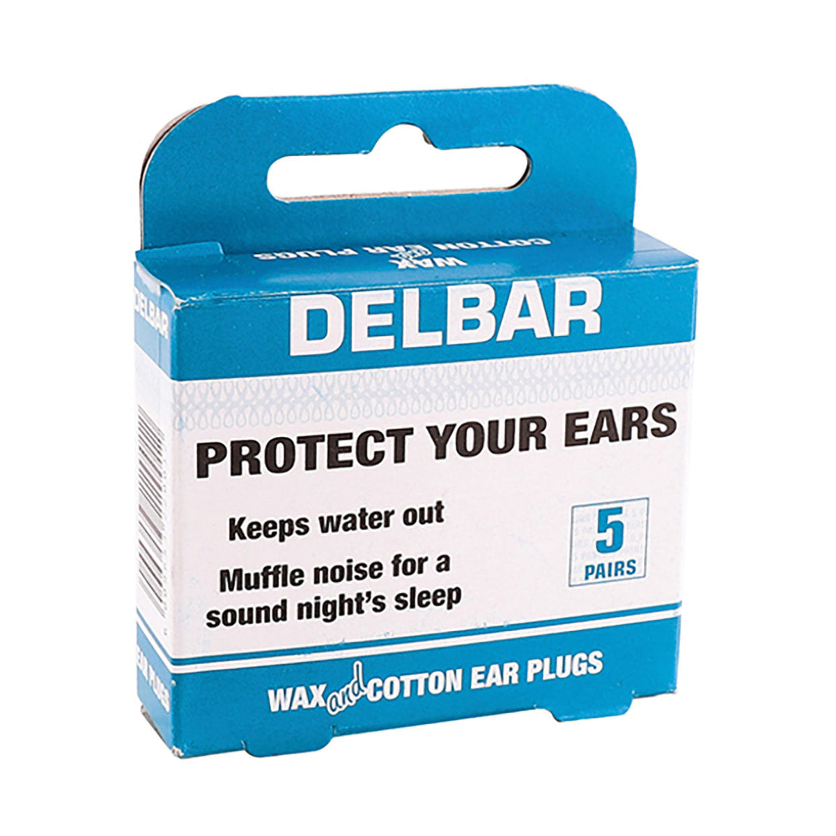 Delbar Wax & Cotton Ear Plugs 5 Pairs - Med365