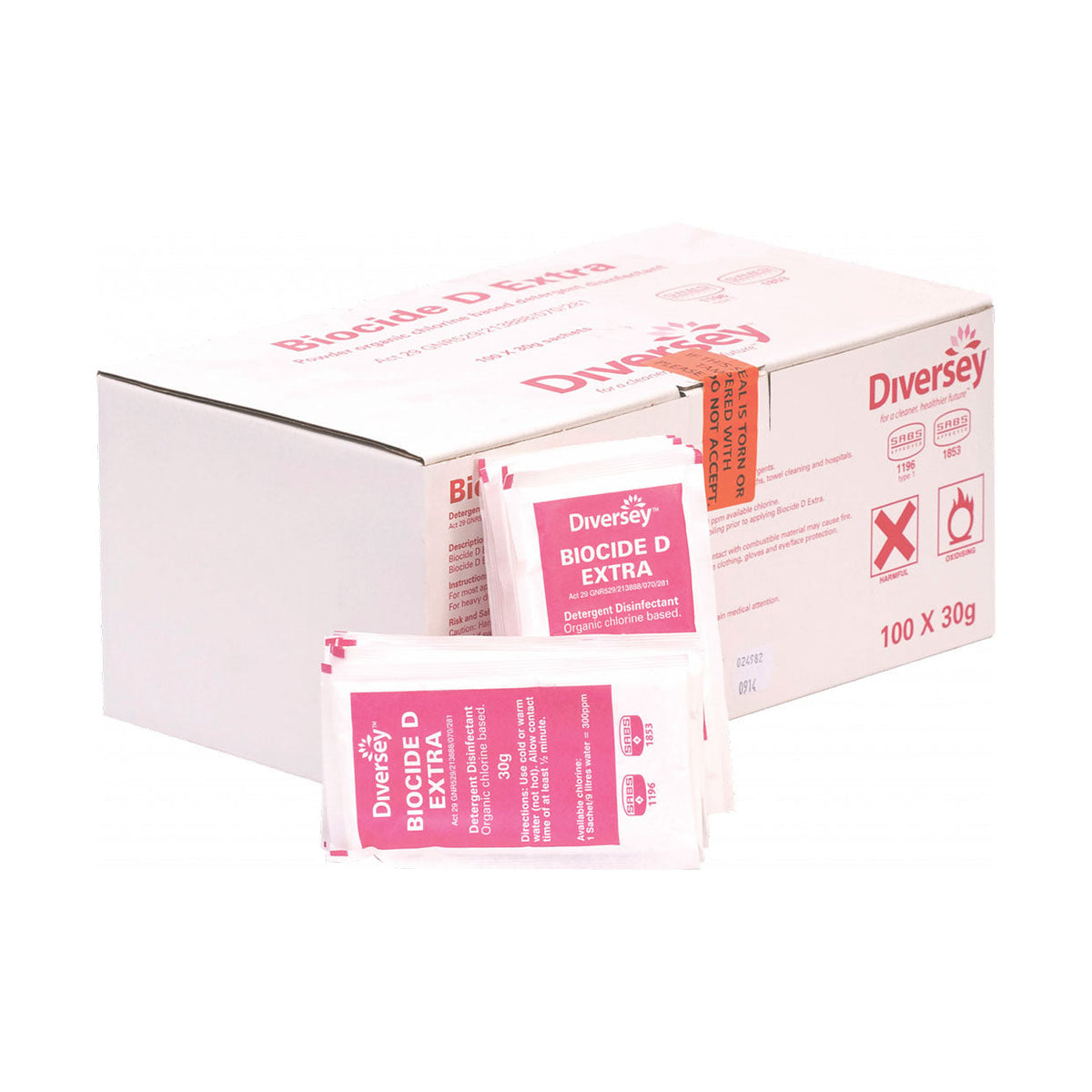 Diversey Biocide D Extra 30g 100 Sachets - Med365