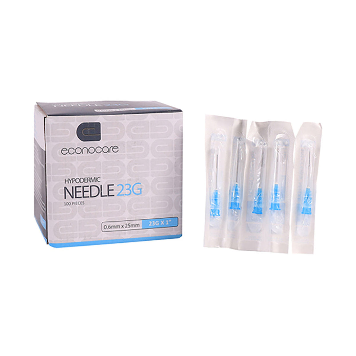 Econocare Needles 23g x 25mm Blue 100 Pack - Med365