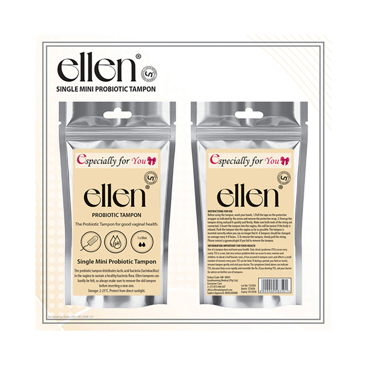 Ellen Single Mini Probiotic Tampon - Med365