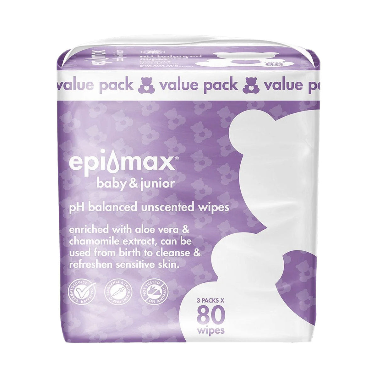 Epi-Max Sensitive Baby Wipes Unscented 3 Pack - Med365