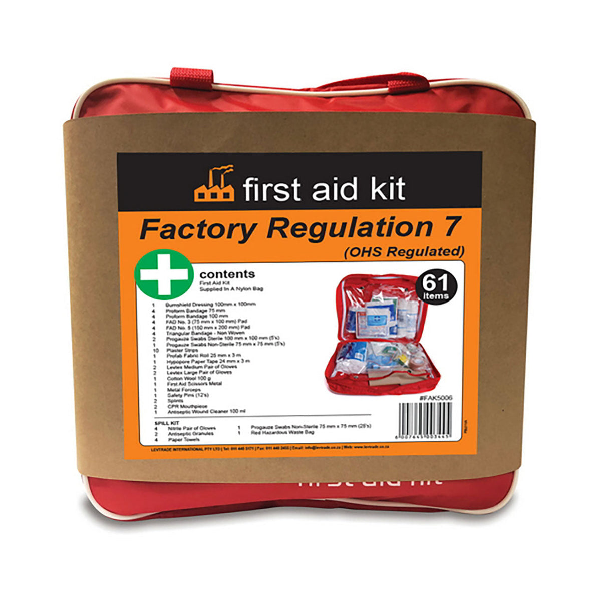First Aid Factory Regulation 7 Nylon Red Bag - Med365