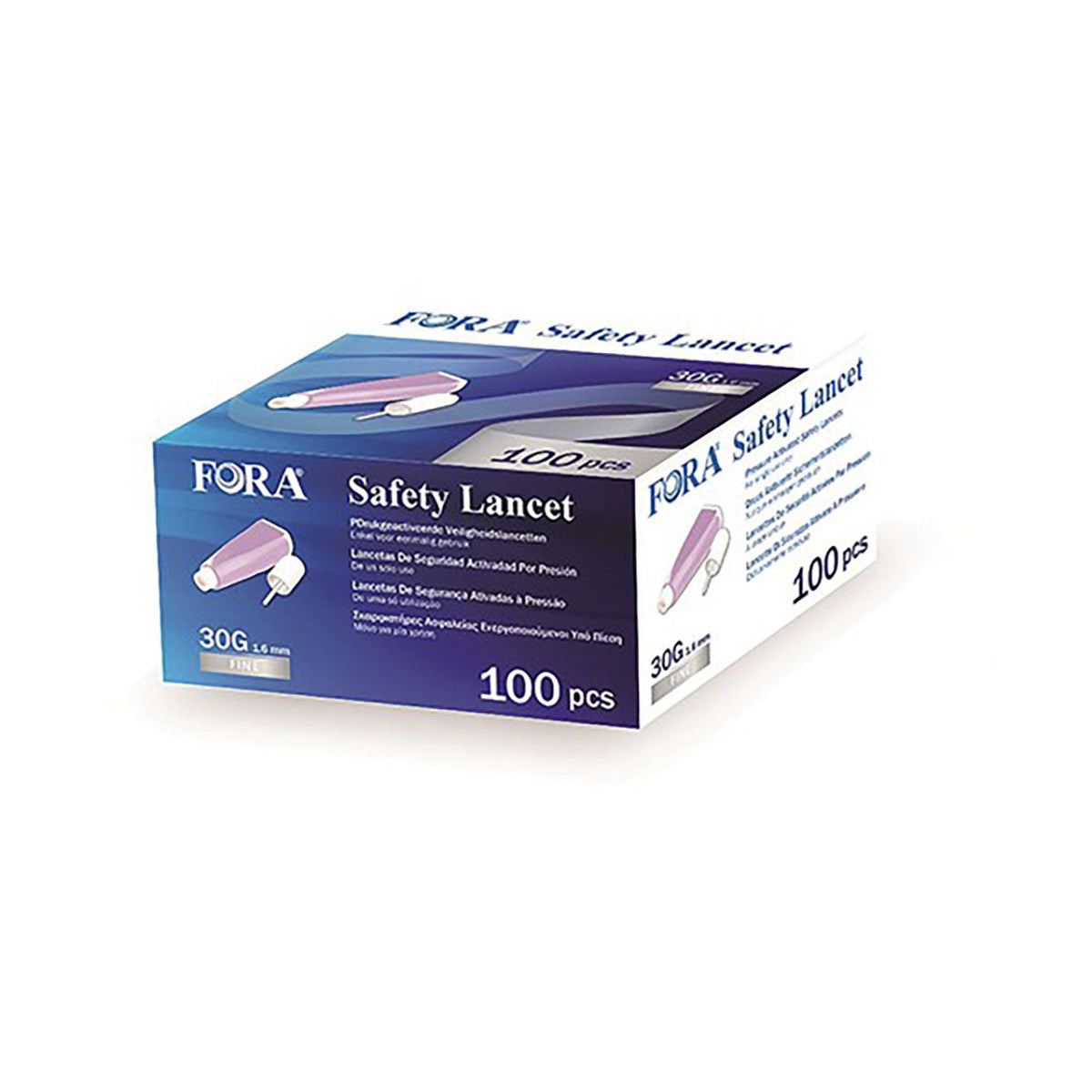 Fora Lancets Safety 30g 1.6mm 100 Pack - Med365