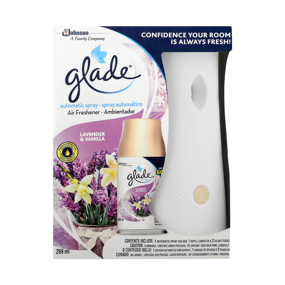 Glade Lavender & Vanilla Automatic Spray Starter Kit 269ml - Med365