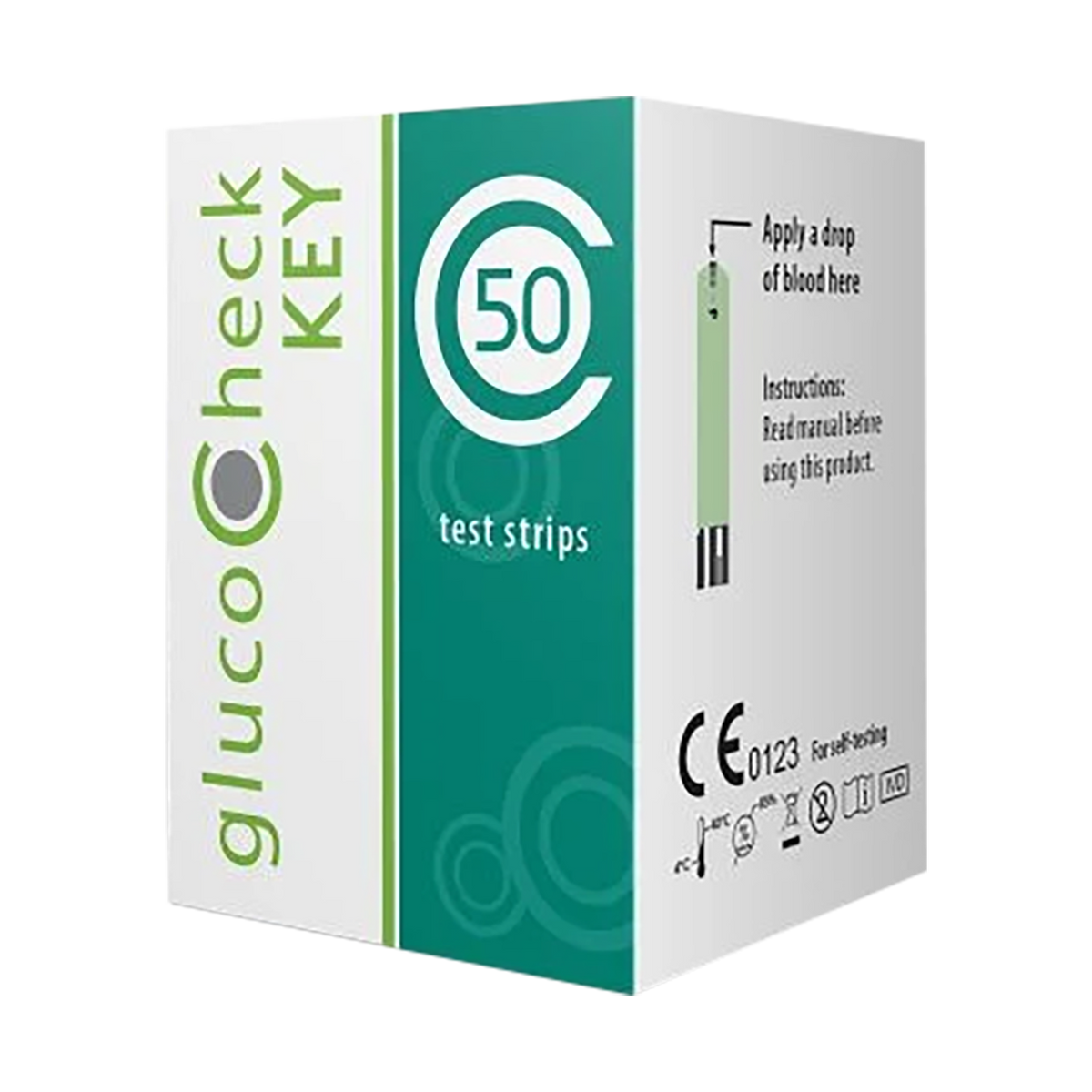 Glucocheck Key Glucose Test Strips 50 Strips - Med365