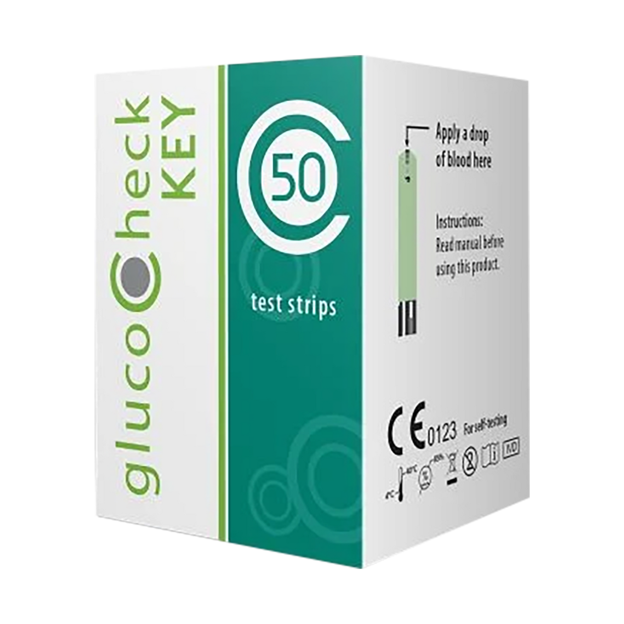 Glucocheck Key Glucose Test Strips 50 Strips - Med365