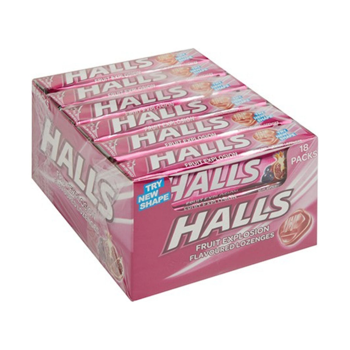 Halls Fruit Explosion 10pc x 18 Pack - Med365
