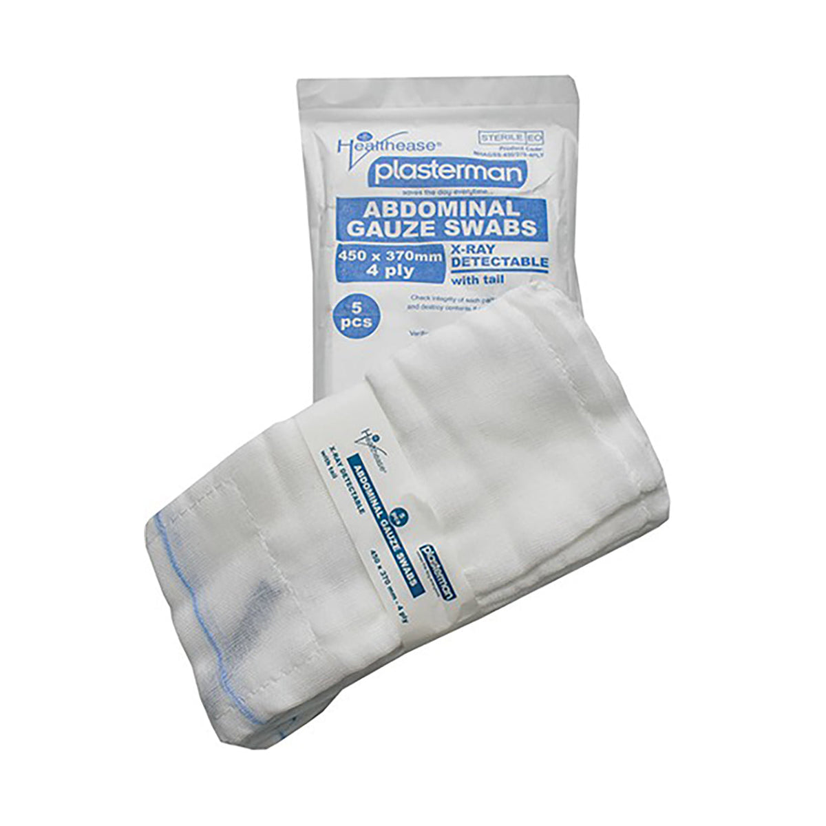 Healthease Abdo Swab 370mm x 450mm 4 Ply X-Ray Detectable 5 Pack - Med365