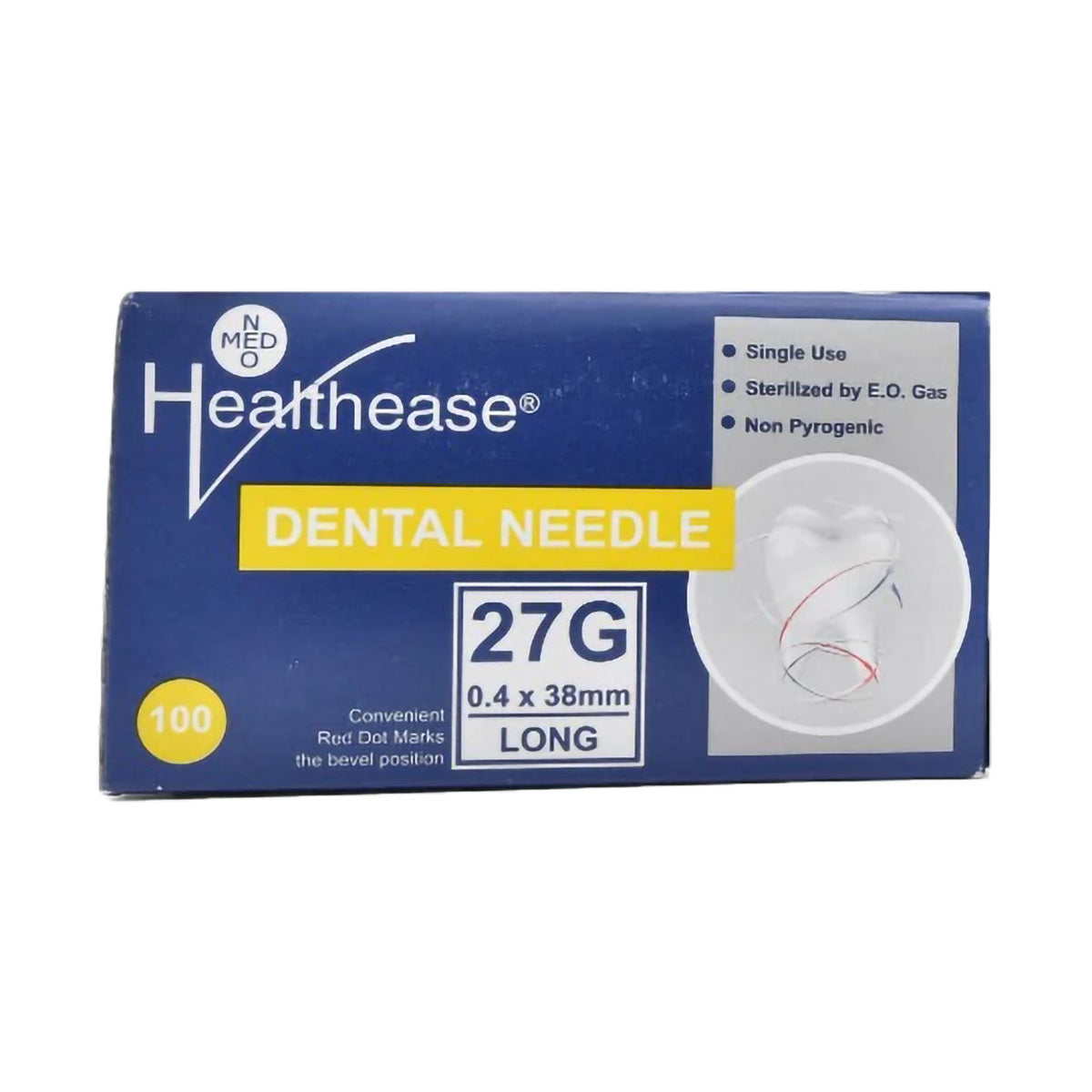 Healthease Dental Needle 27g x 38mm 100 Pack - Med365
