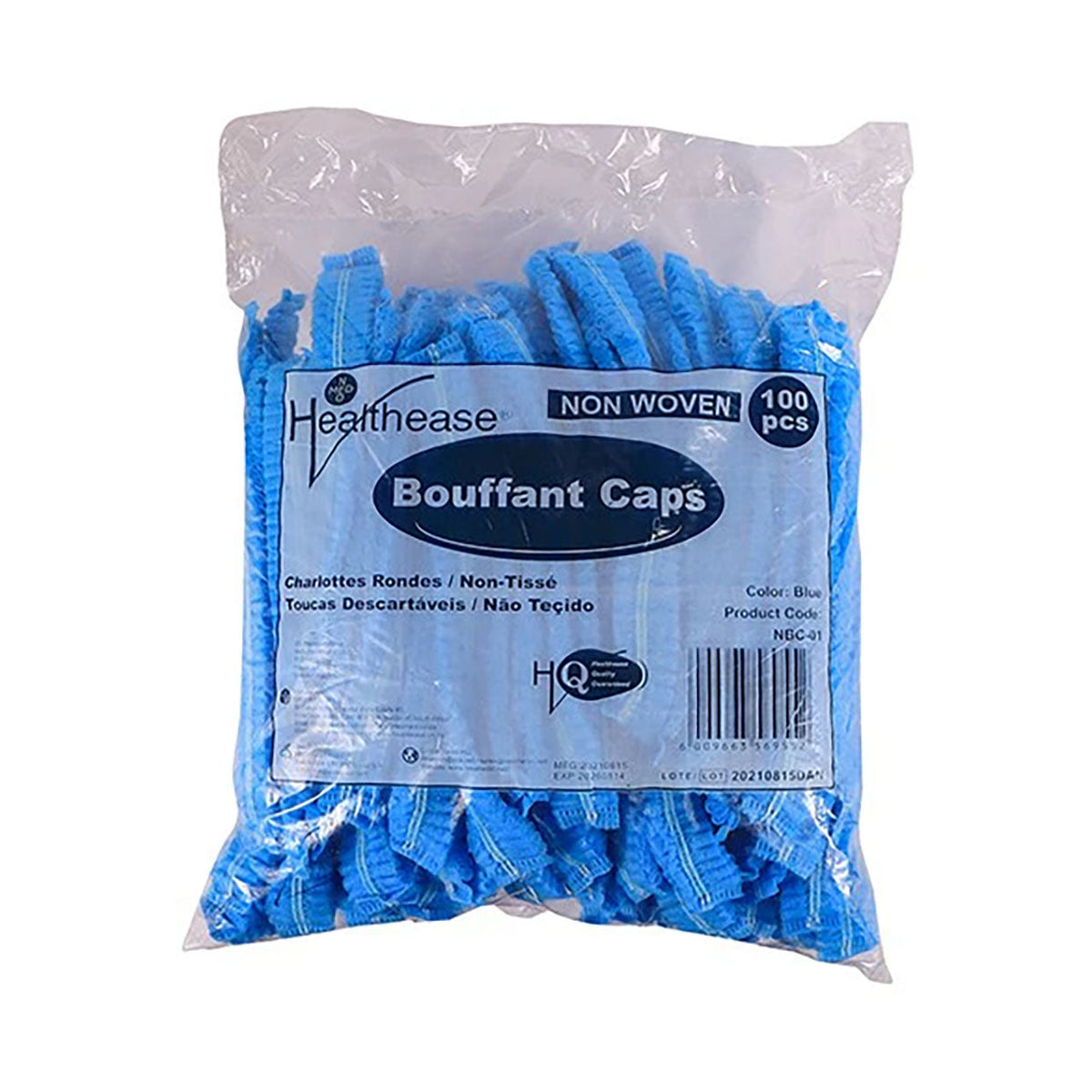 Healthease Mop Cap Bouffant Blue 100 Pack - Med365