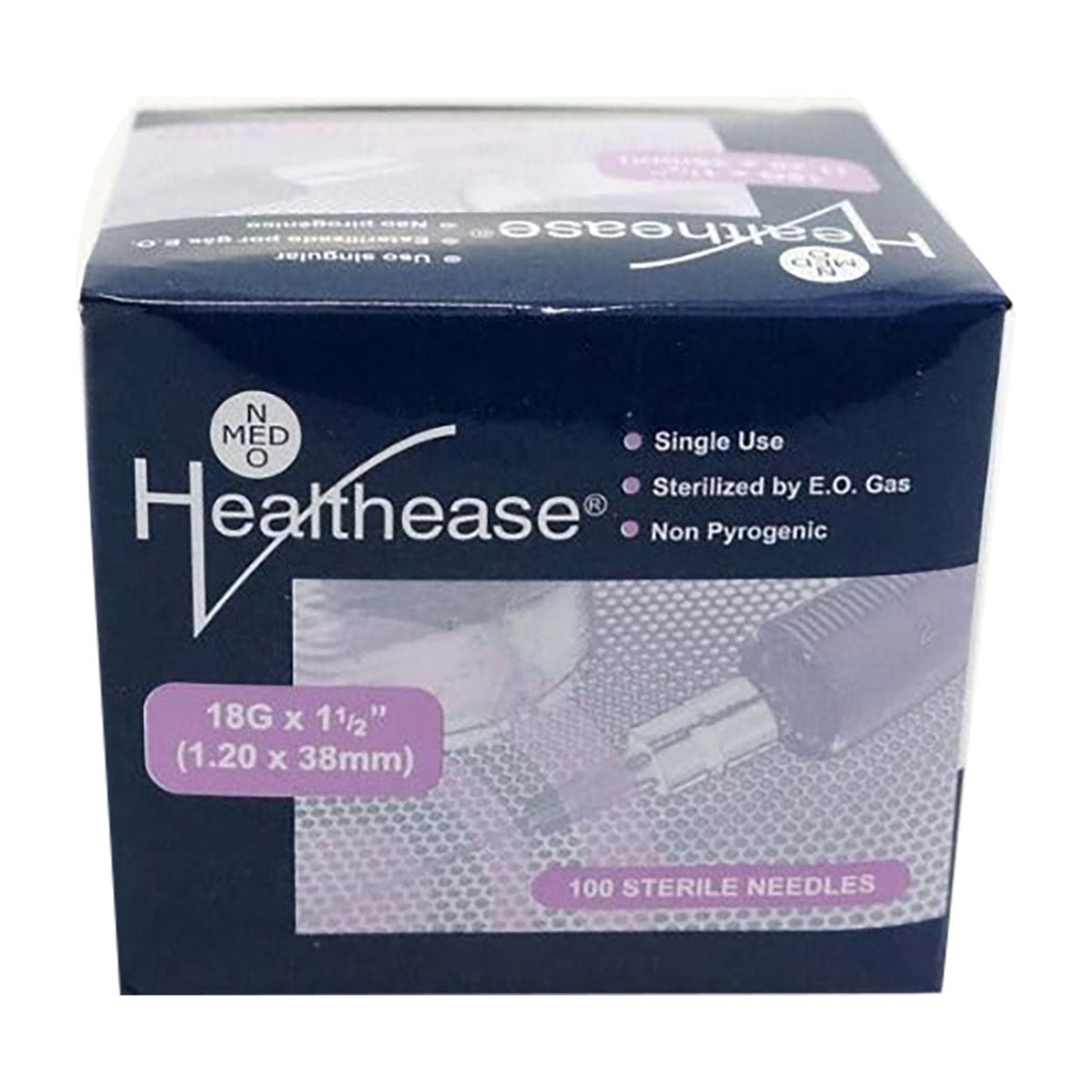 Healthease Needle 18g x 38mm Pink 100 Pack - Med365