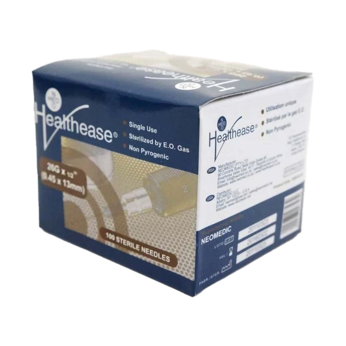 Healthease Needle 26g x 13mm Brown 100 Pack - Med365