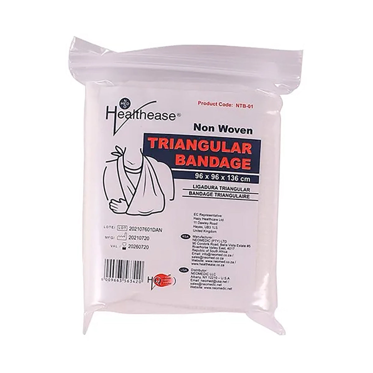 Healthease Triangular Bandage Non Woven 1 Unit - Med365
