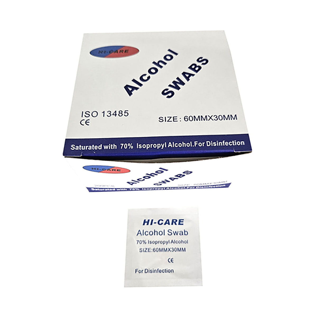 HiCare Alcohol Swabs 60 x 30mm 200 Pack - Med365