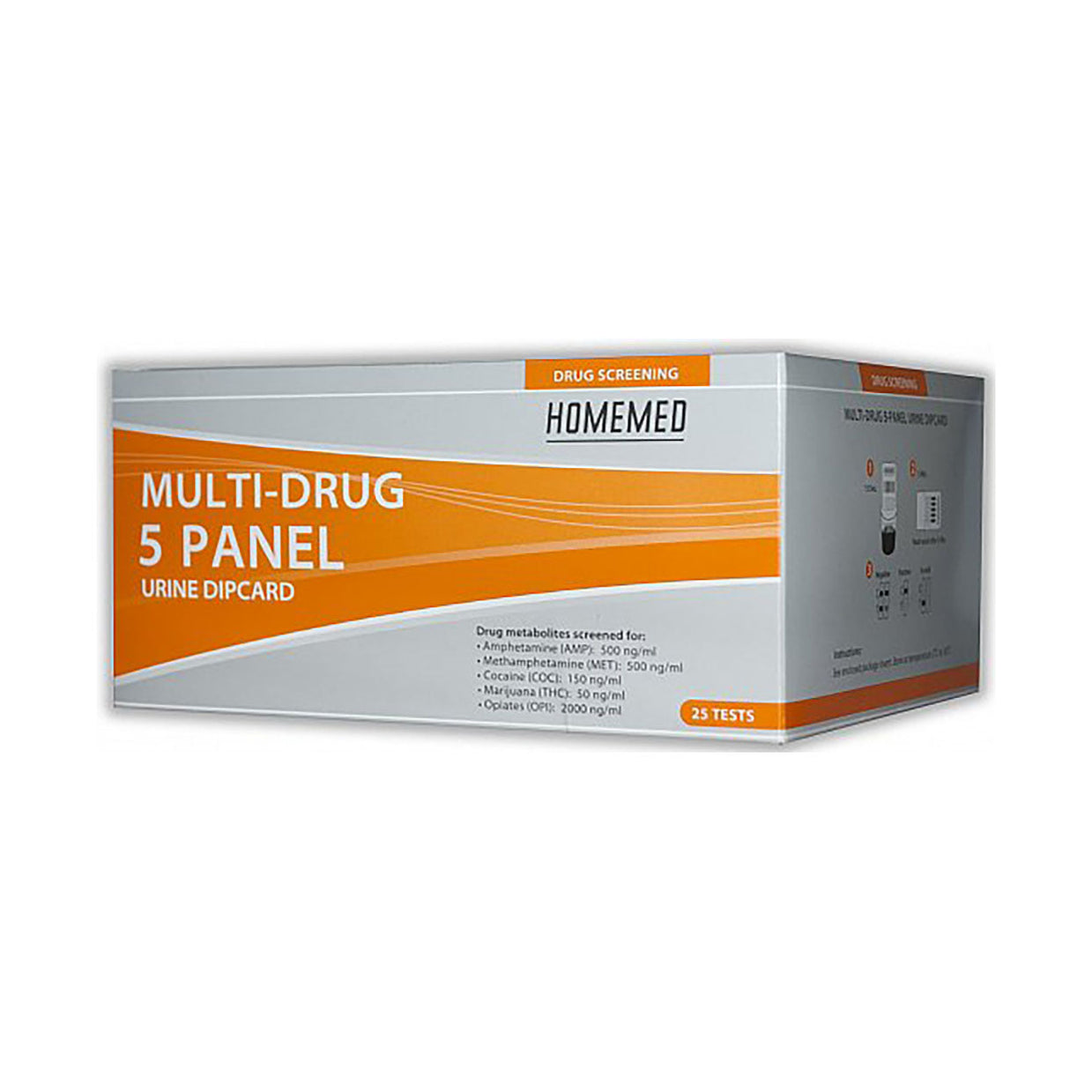 Homemed Drug 5 Panel Test Dipcard 25 Pack - Med365