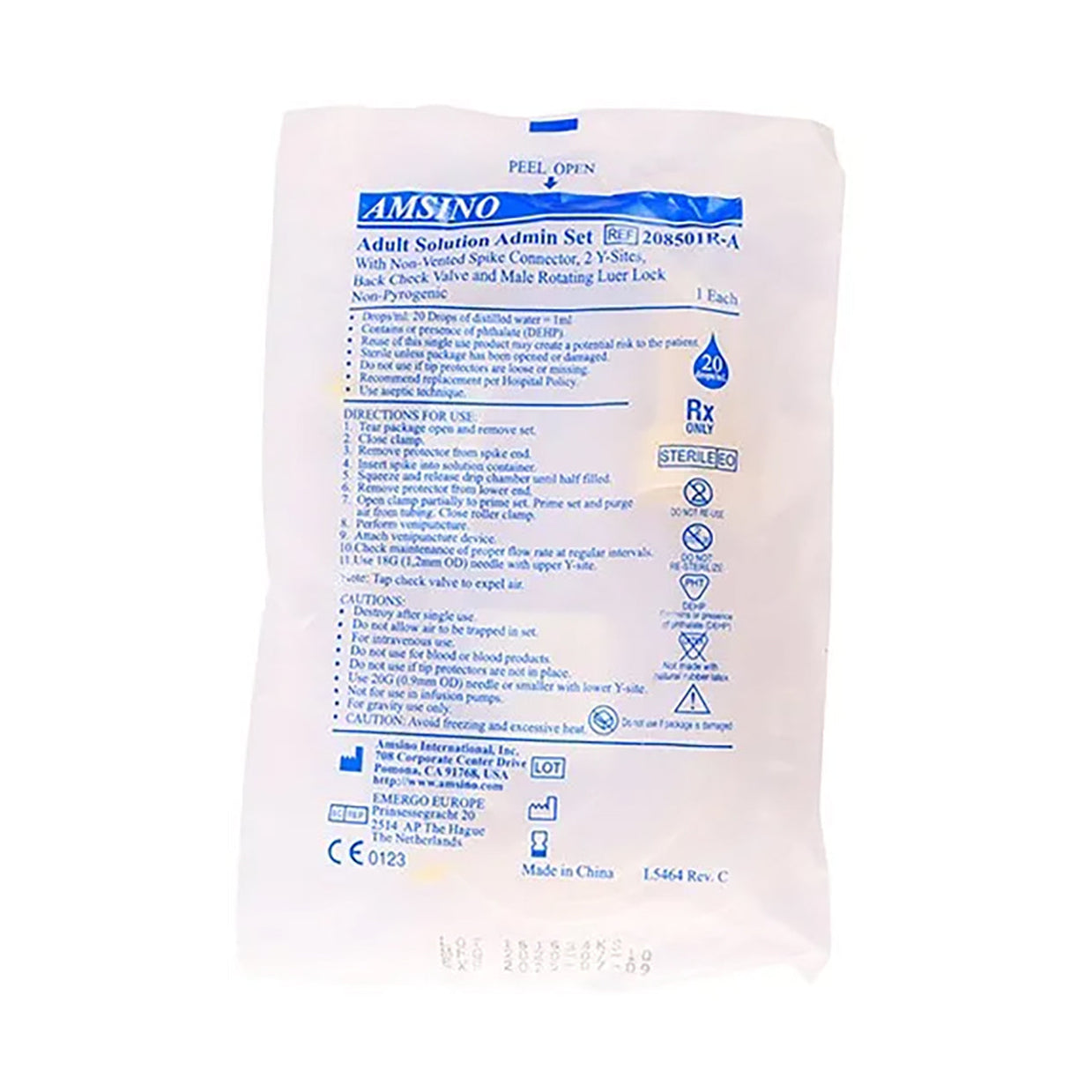 Iv Admin Set 20dr 208501r Adcock 1 Unit - Med365