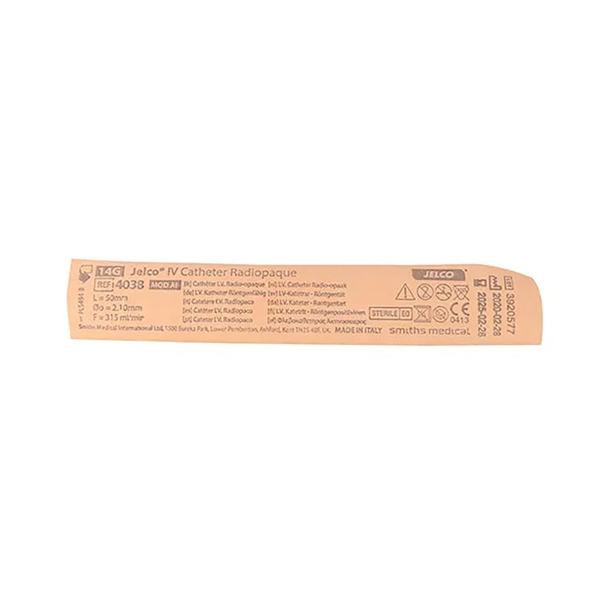 Jelco IV Catheter Radiopaque 14g Orange 1 Unit - Med365