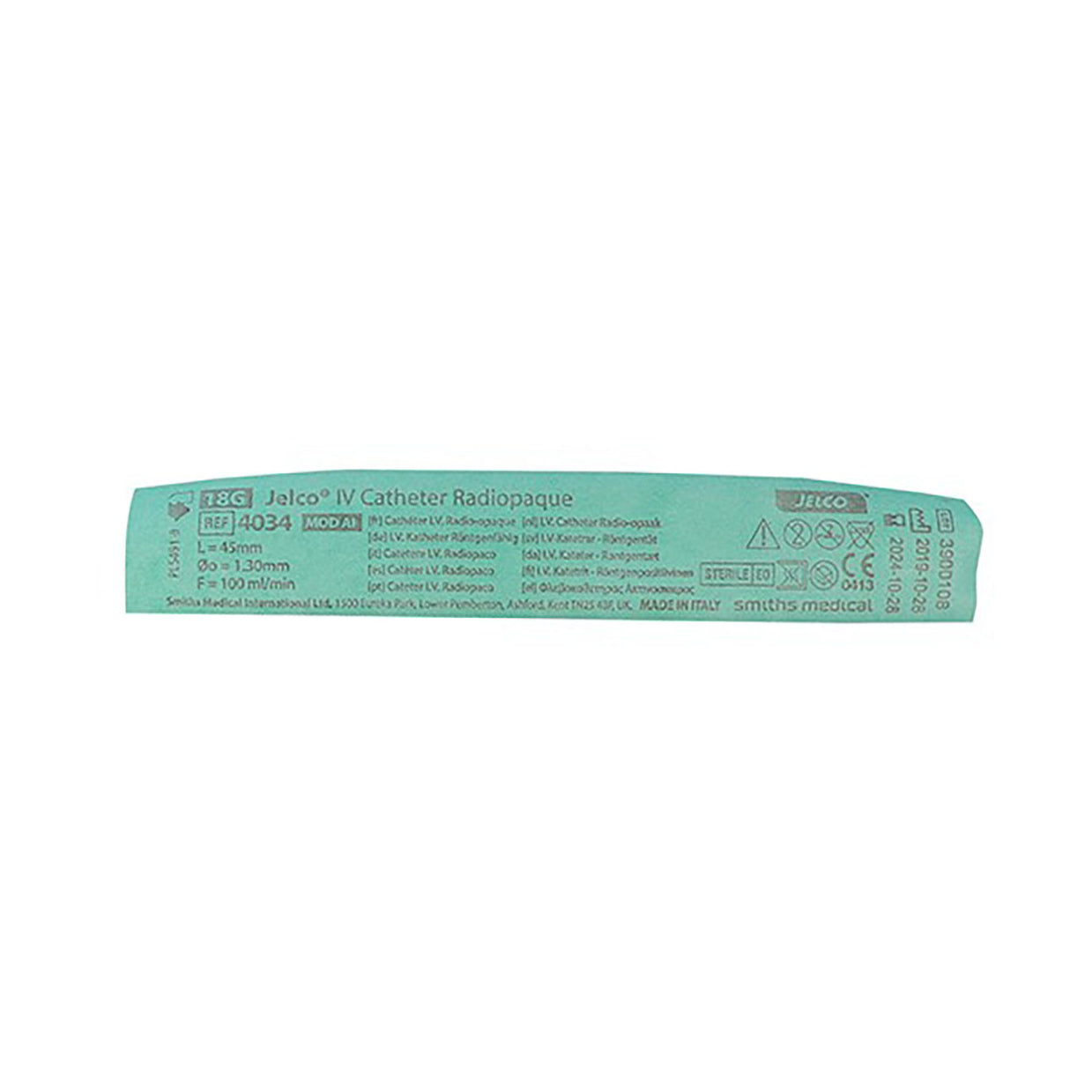 Jelco IV Catheter Radiopaque 18g Green 1 Unit - Med365