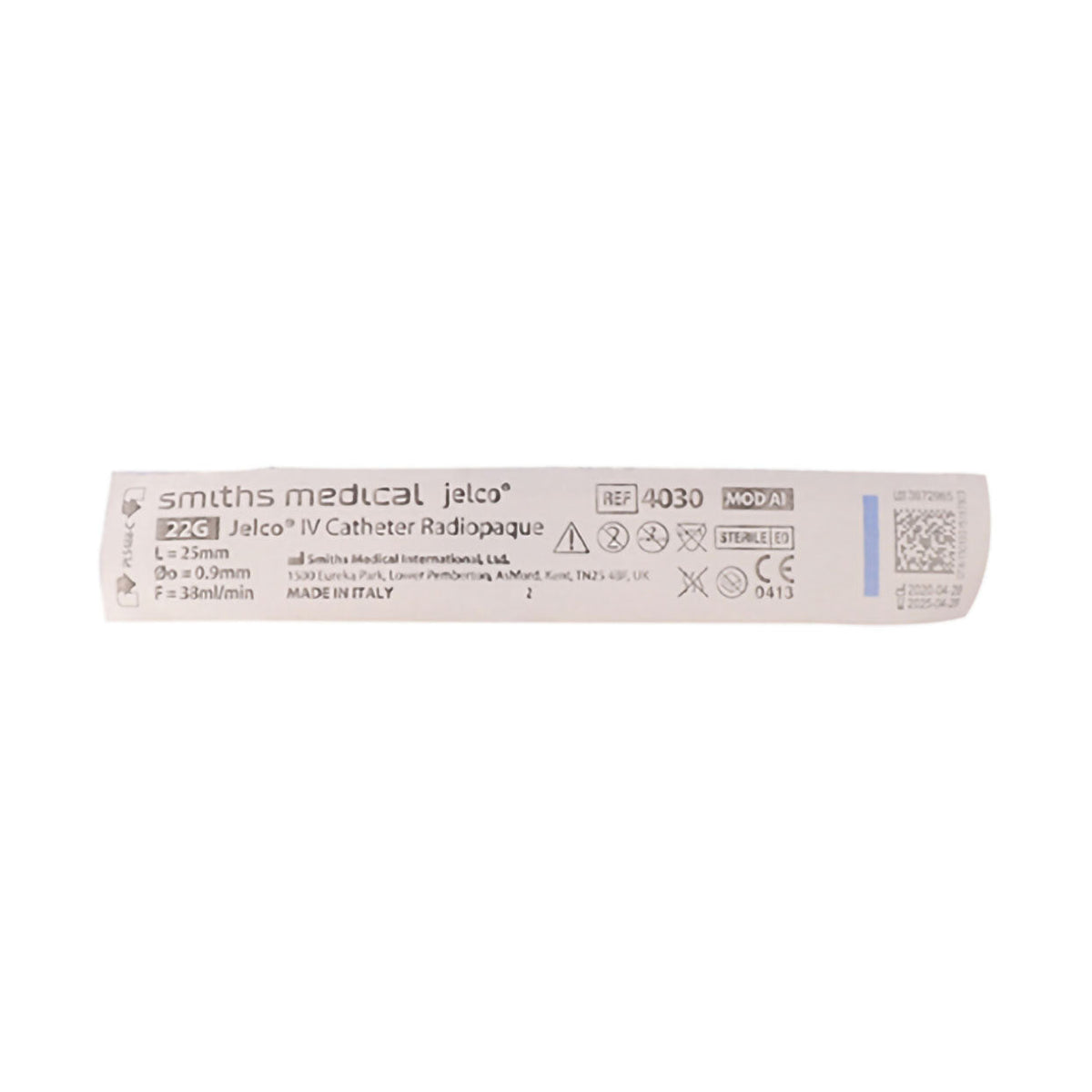 Jelco IV Catheter Radiopaque 22g Blue 1 Unit - Med365