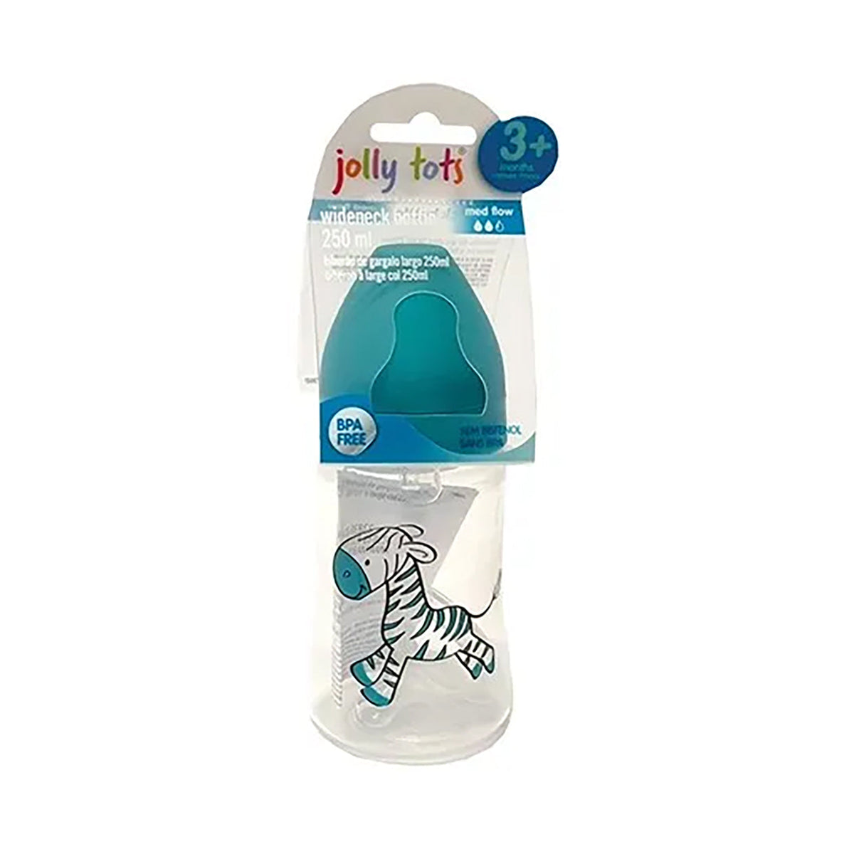 Jolly Tots Bottle W Neck Pastels 250ml - Med365