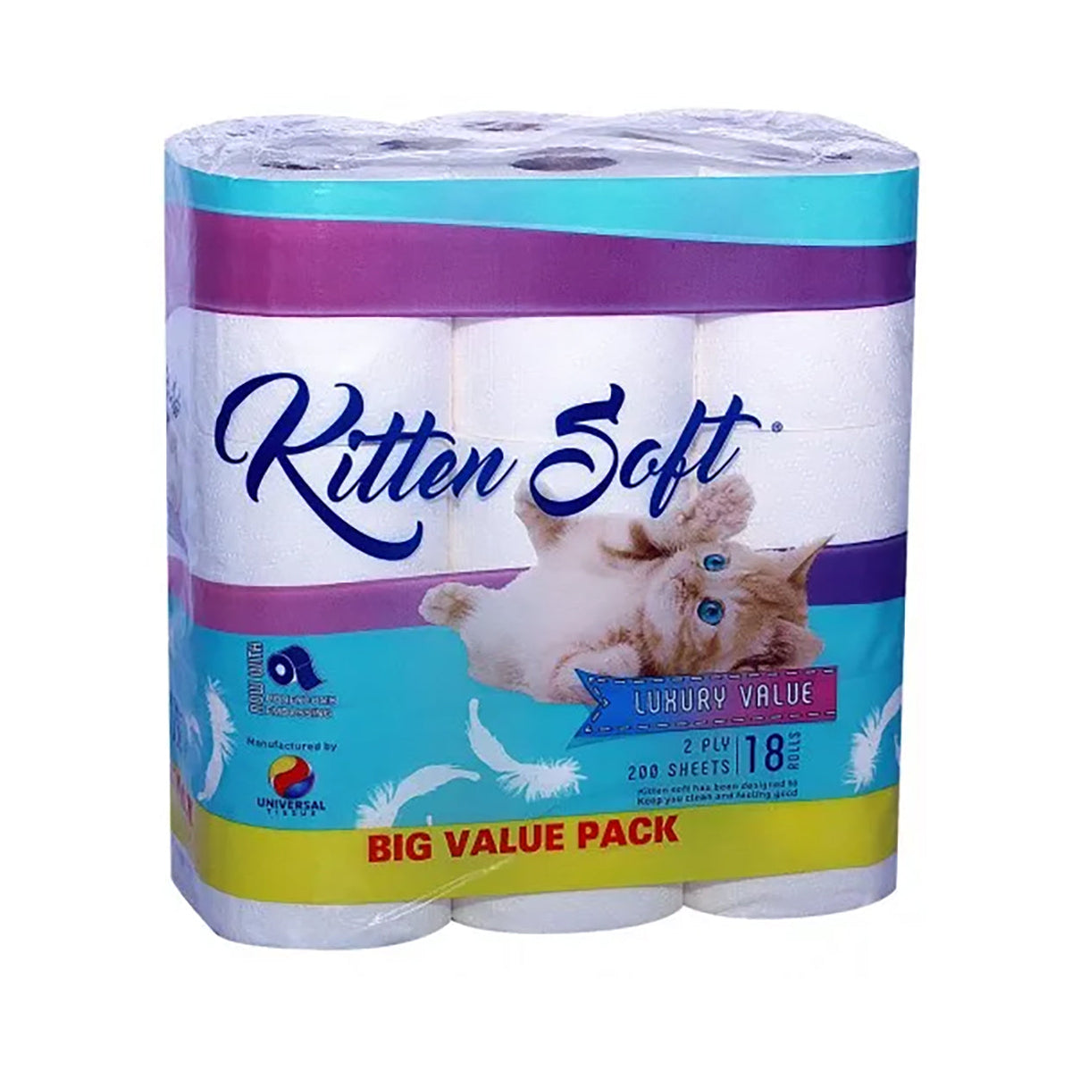 Kitten Soft Toilet Paper 2 Ply 350 Sheet 18 Rolls - Med365
