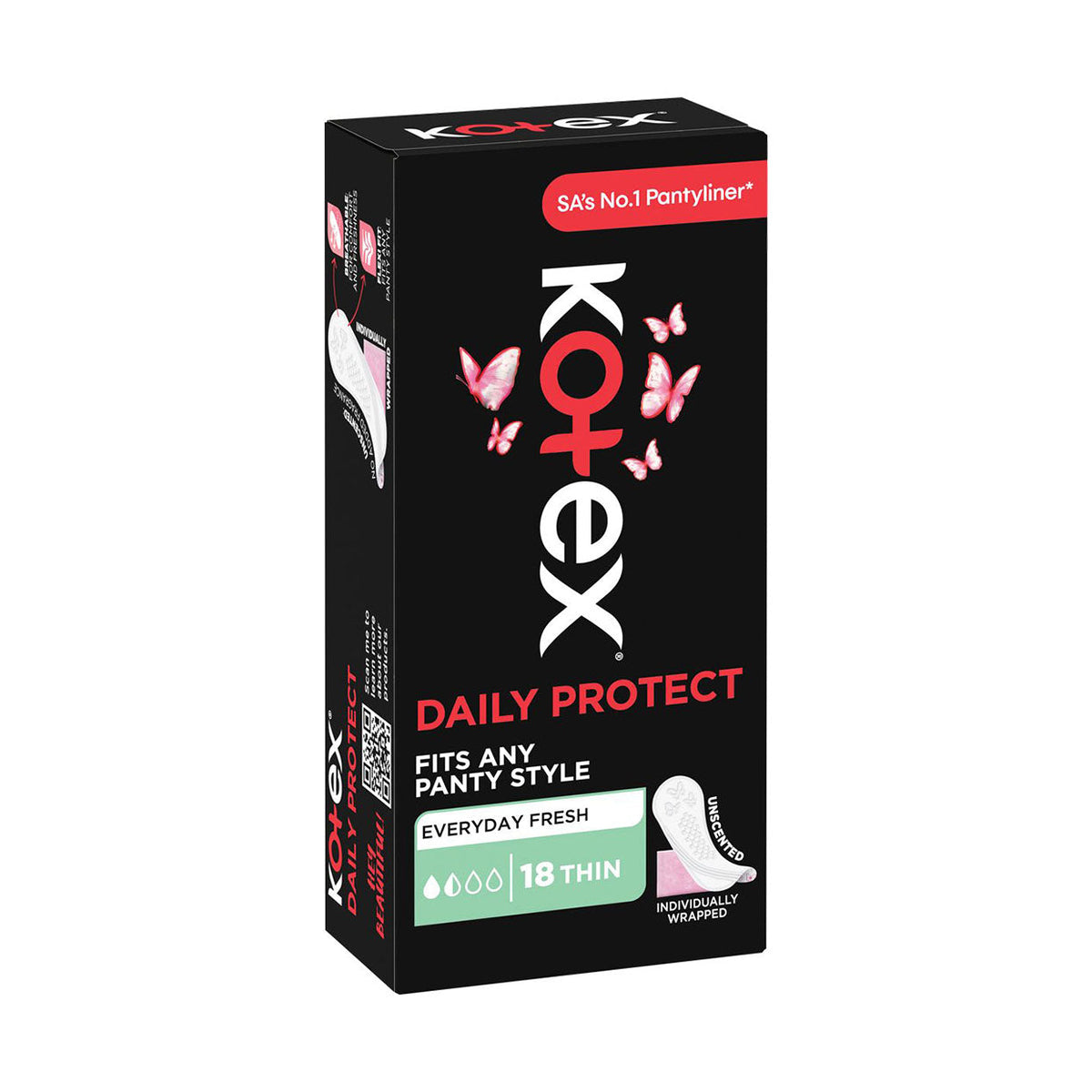 Kotex Slim Pantyliners Unscented 18 Liners - Med365