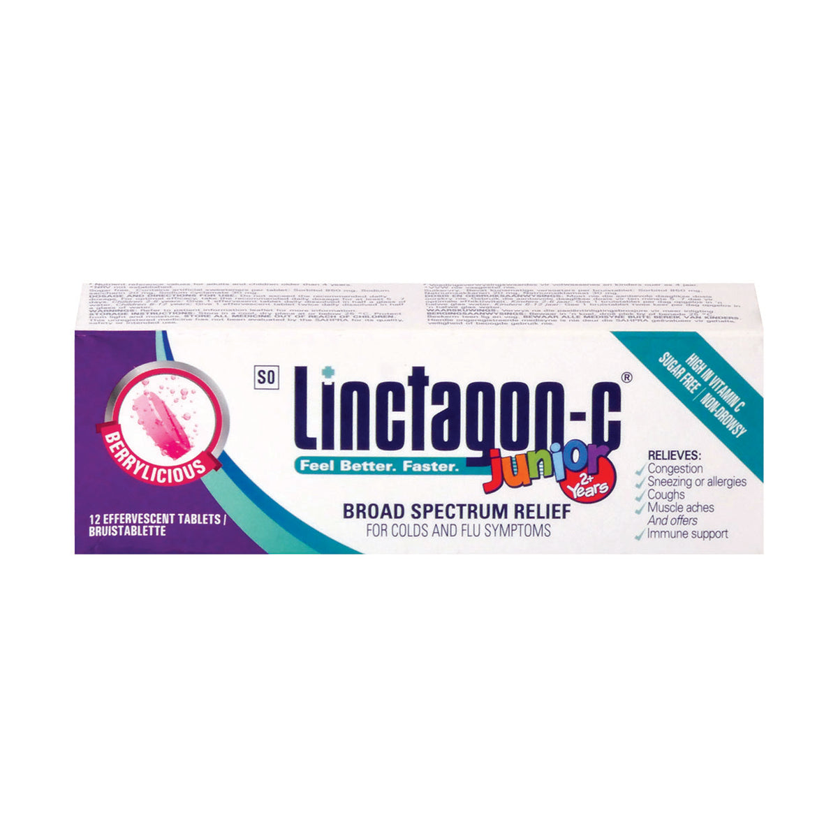 Linctagon-C Junior Berry 12 Effervescent Tablets - Med365